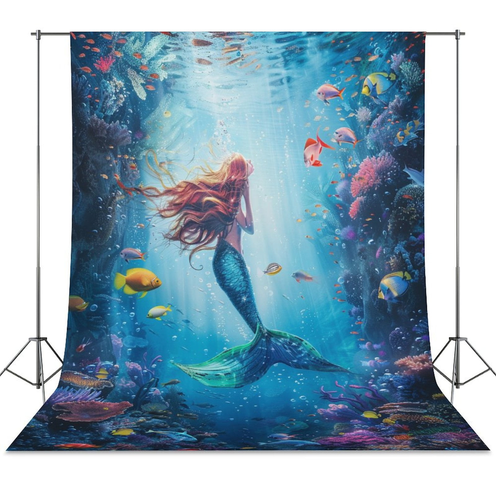Mermaid Glitter Fish Scale Girls Backdrops for Photography for Party ...