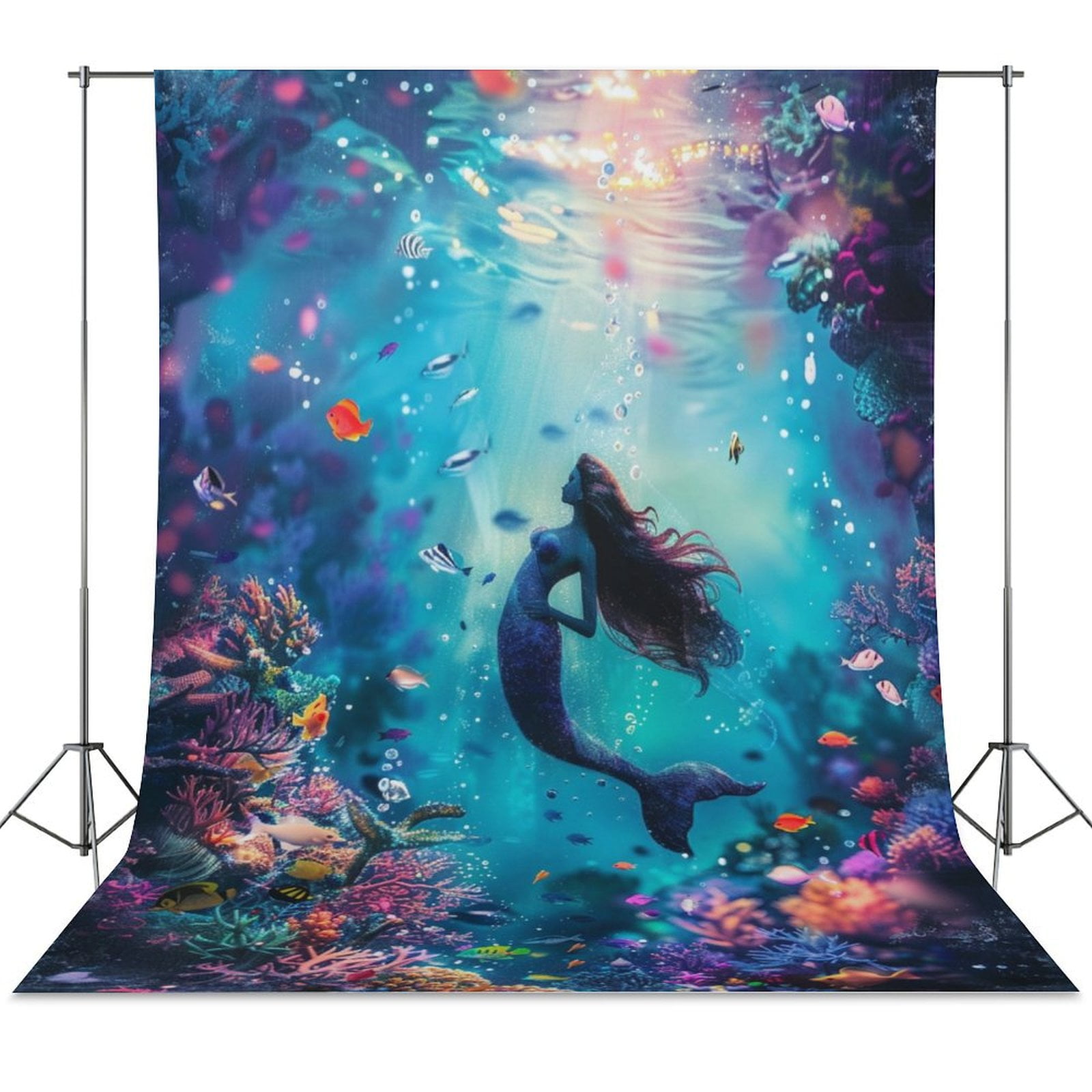 Mermaid Glitter Fish Scale Girls Backdrops for Photography for Party ...
