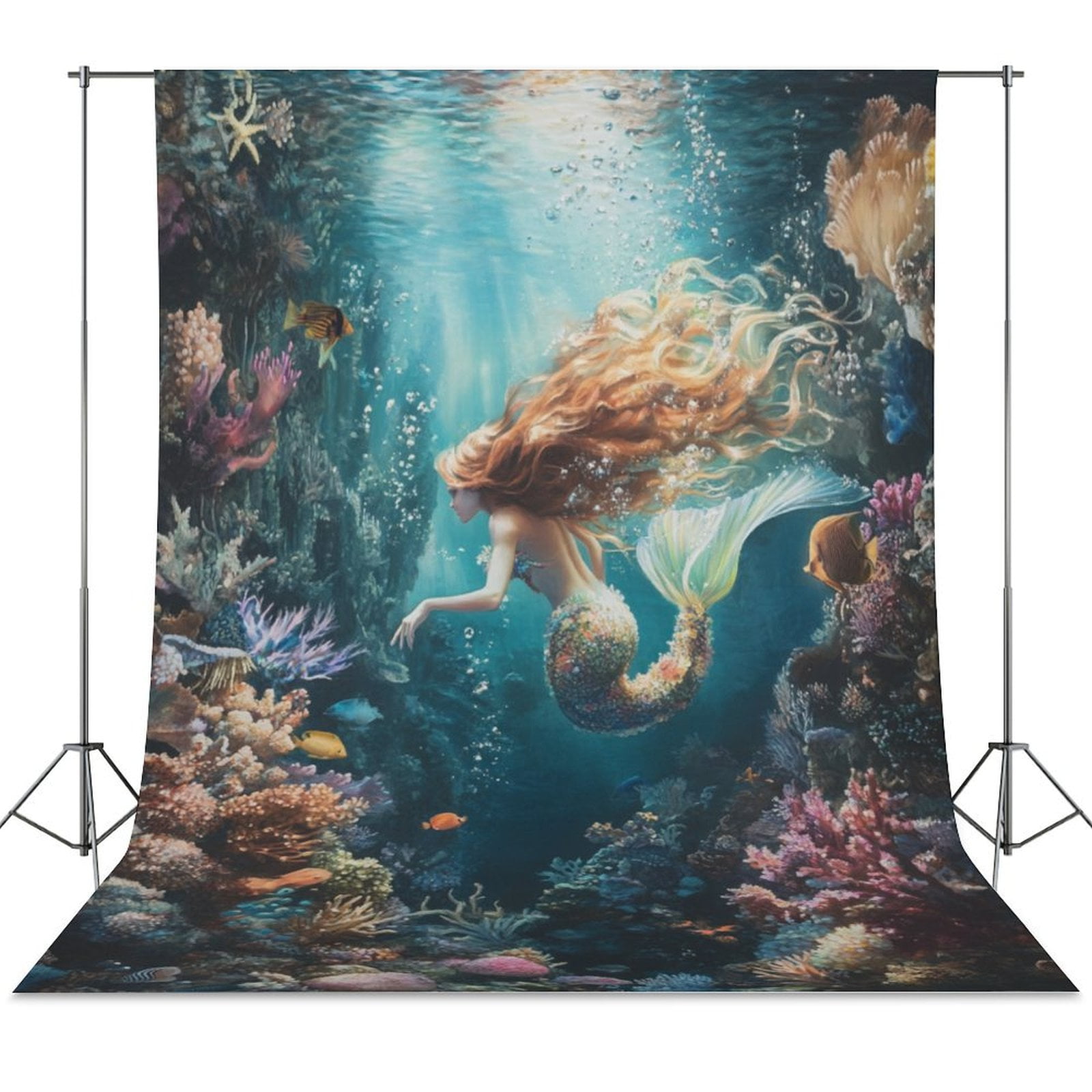 Mermaid Glitter Fish Scale Girls Backdrops for Photography for Party ...