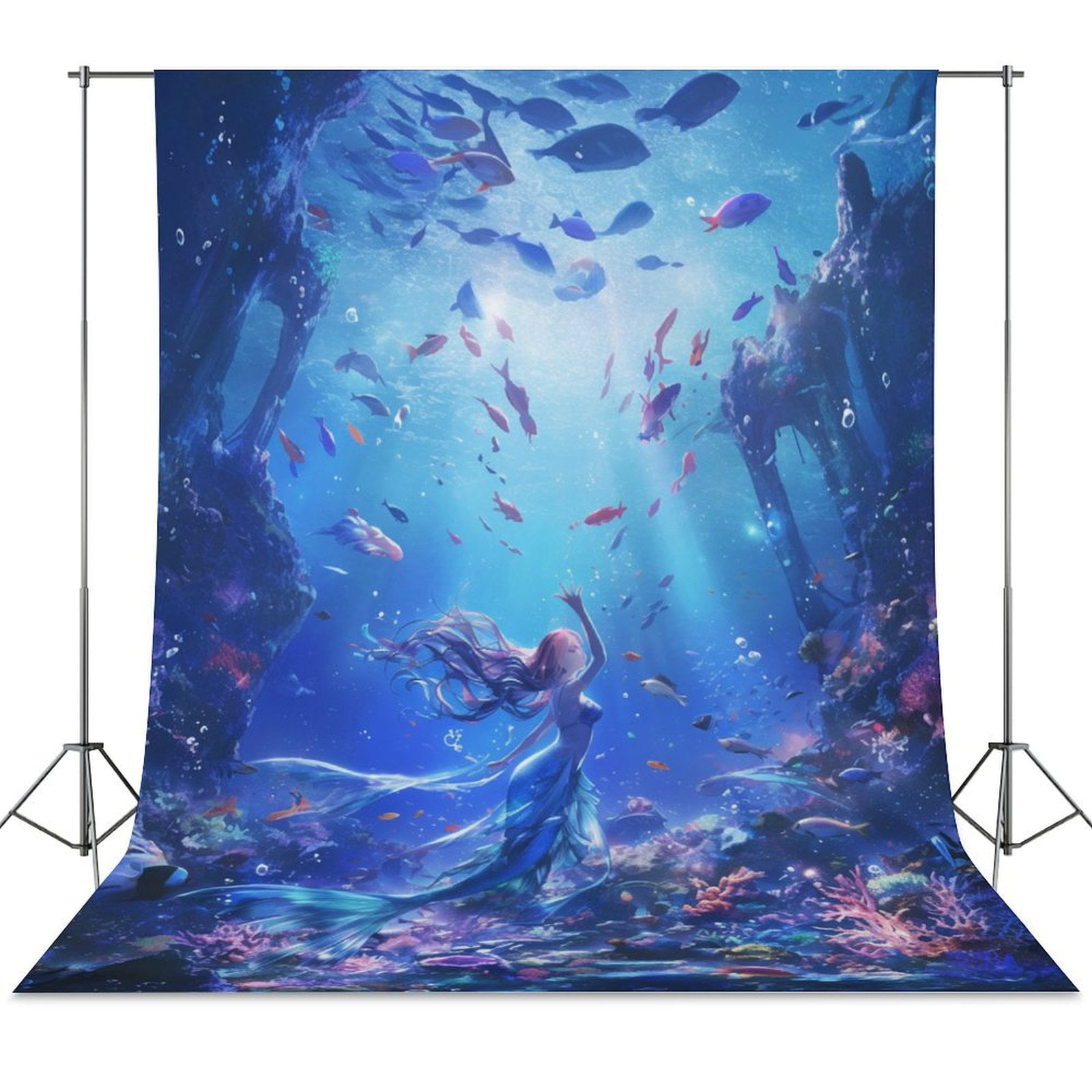 Mermaid Glitter Fish Scale Girls Backdrops for Photography for Party ...