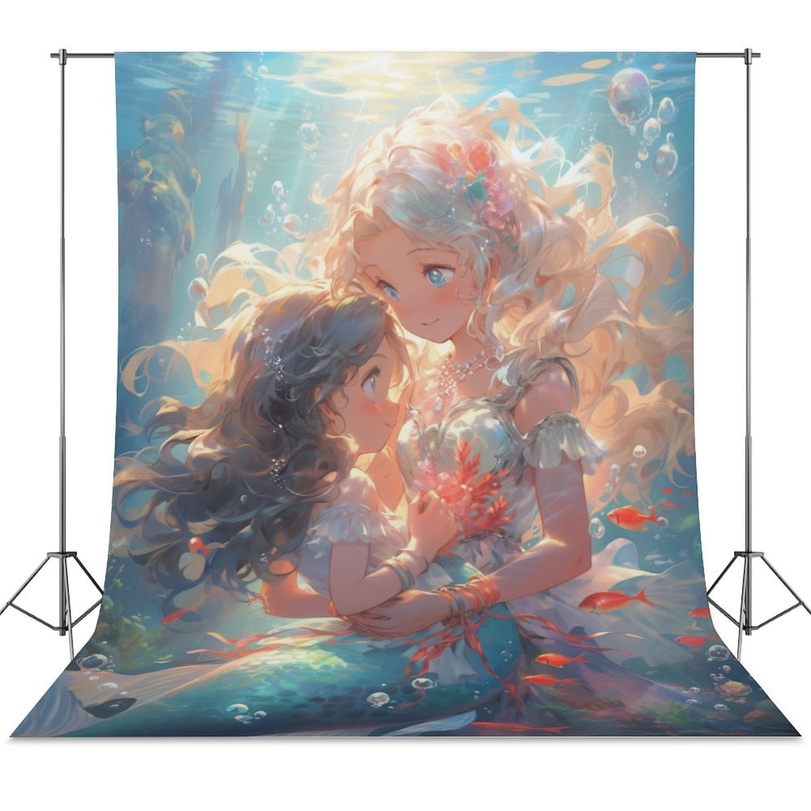 Mermaid Glitter Fish Scale Girls Backdrops for Photography for Party ...