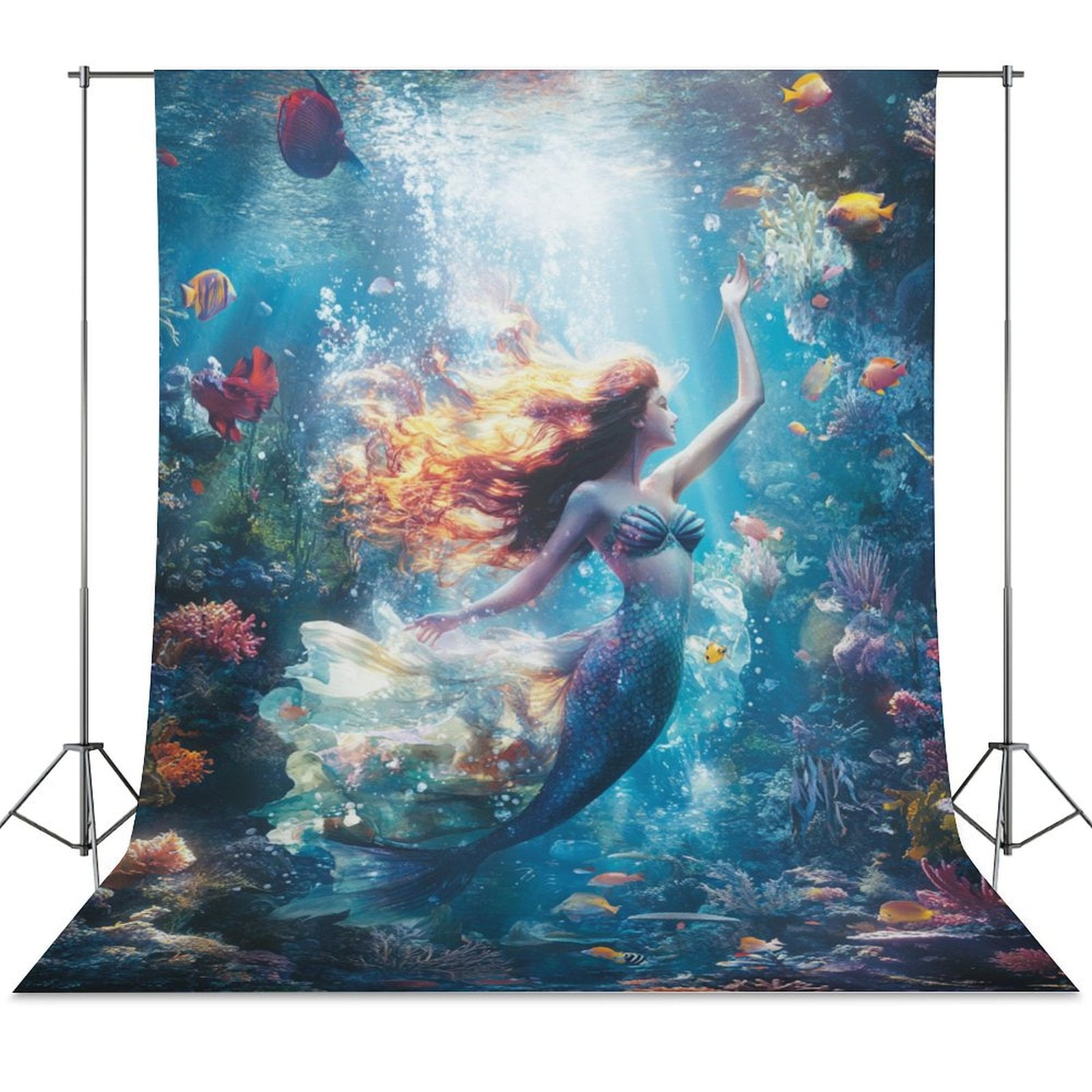 Mermaid Glitter Fish Scale Girls Backdrops for Photography for Party ...