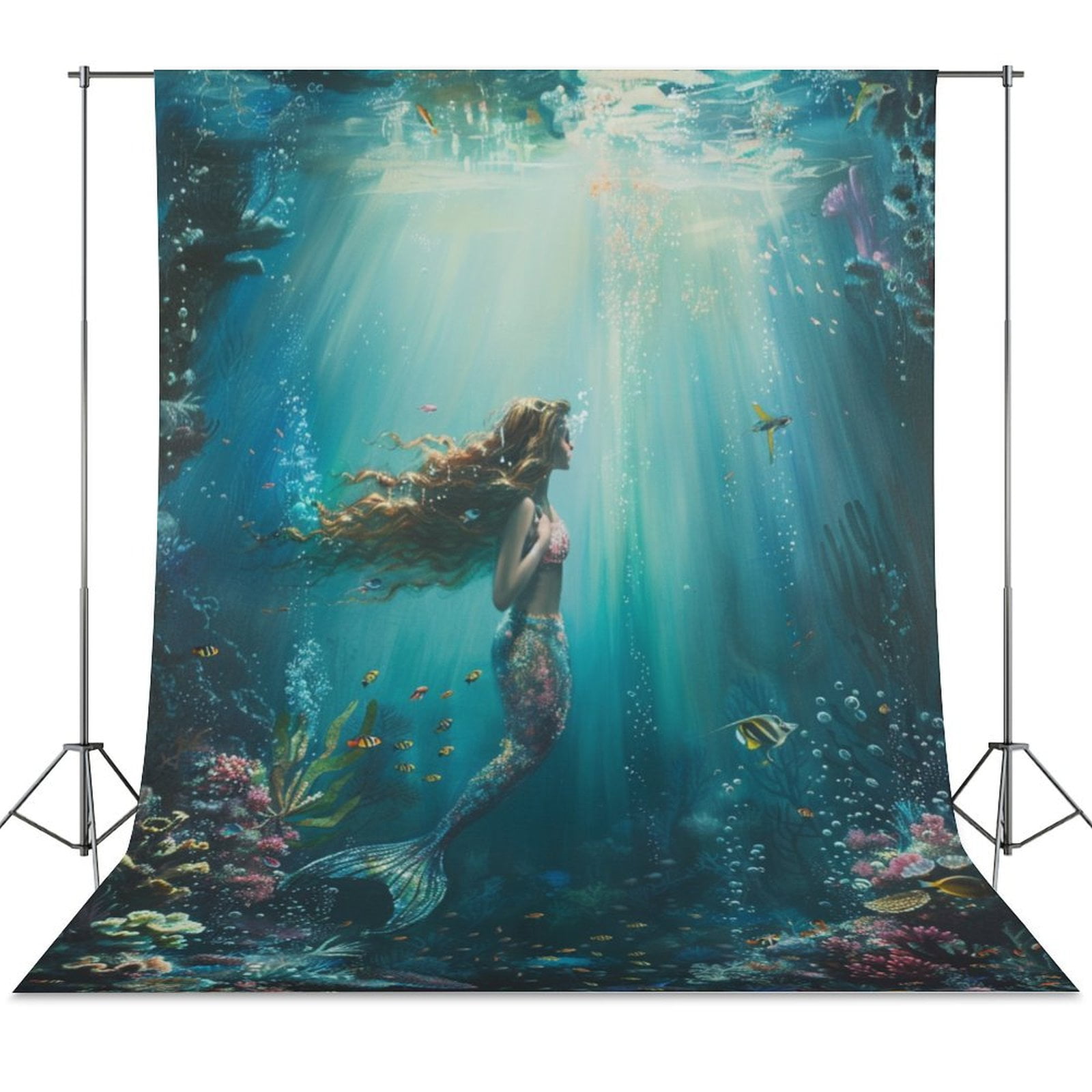 Mermaid Glitter Fish Scale Girls Backdrops for Photography for Party ...