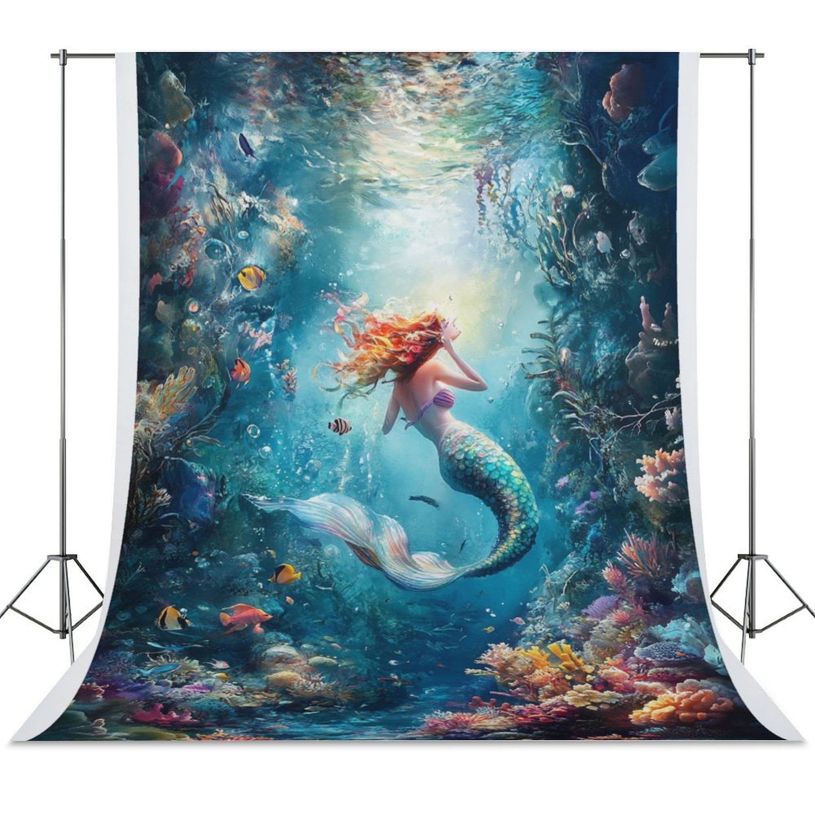 Mermaid Glitter Fish Scale Girls Backdrops for Photography for Party ...