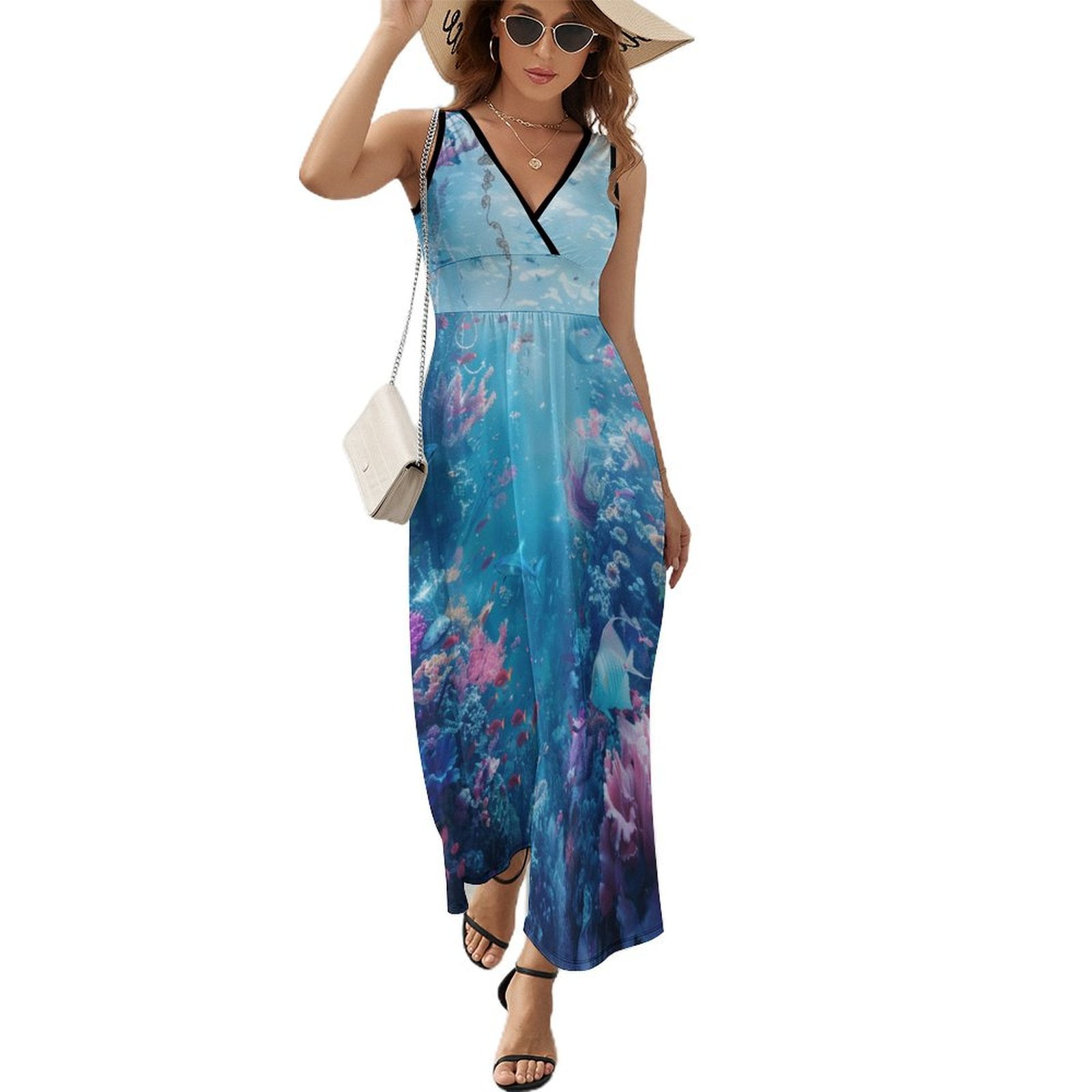 Mermaid Glitter Fish Scale Girls Pattern Design Sleeveless Dress Summer ...