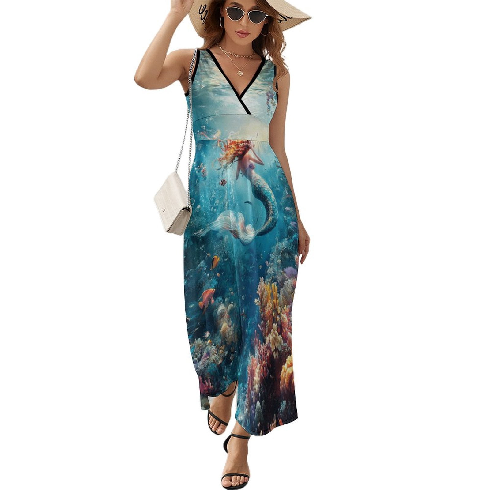 Mermaid Glitter Fish Scale Girls Sleeveless Dress Female Clothing Dress ...