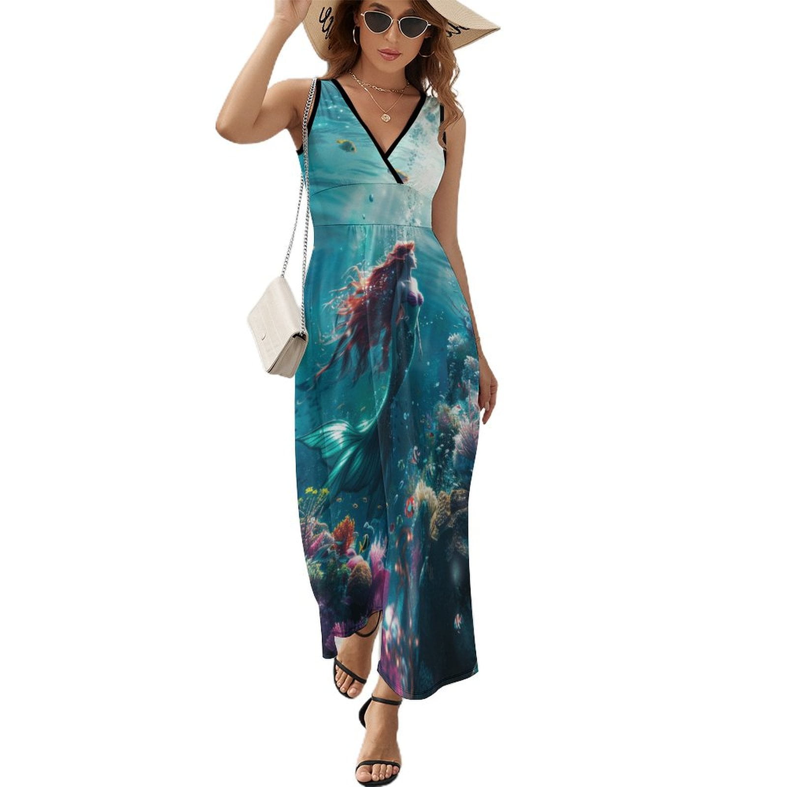 Mermaid Glitter Fish Scale Girls Sleeveless Dress Woman Fashion Long ...