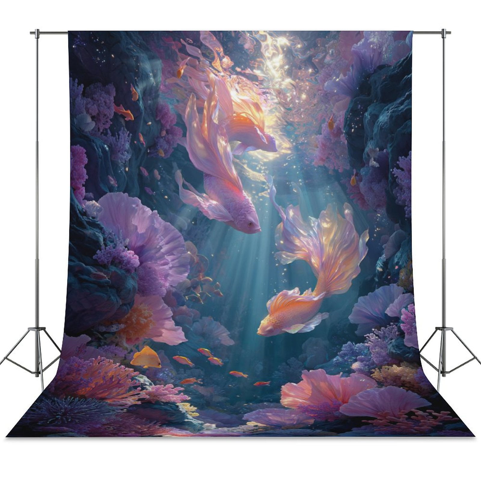 Mermaid Glitter Fish Scale Girls Spring Backdrop Backdrops for ...