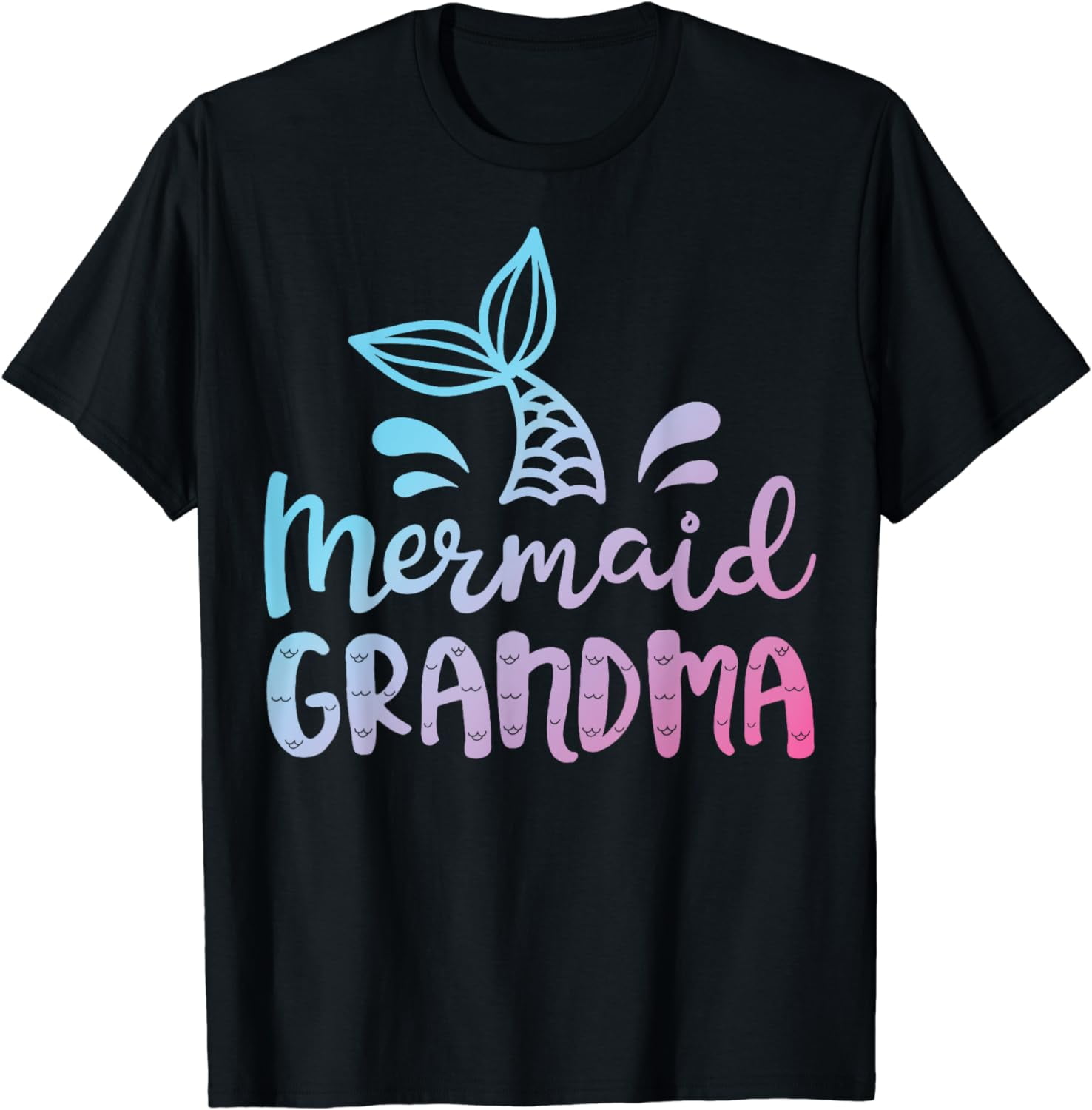 Mermaid Grandma Funny Grandmother Family Matching Birthday T-Shirt ...