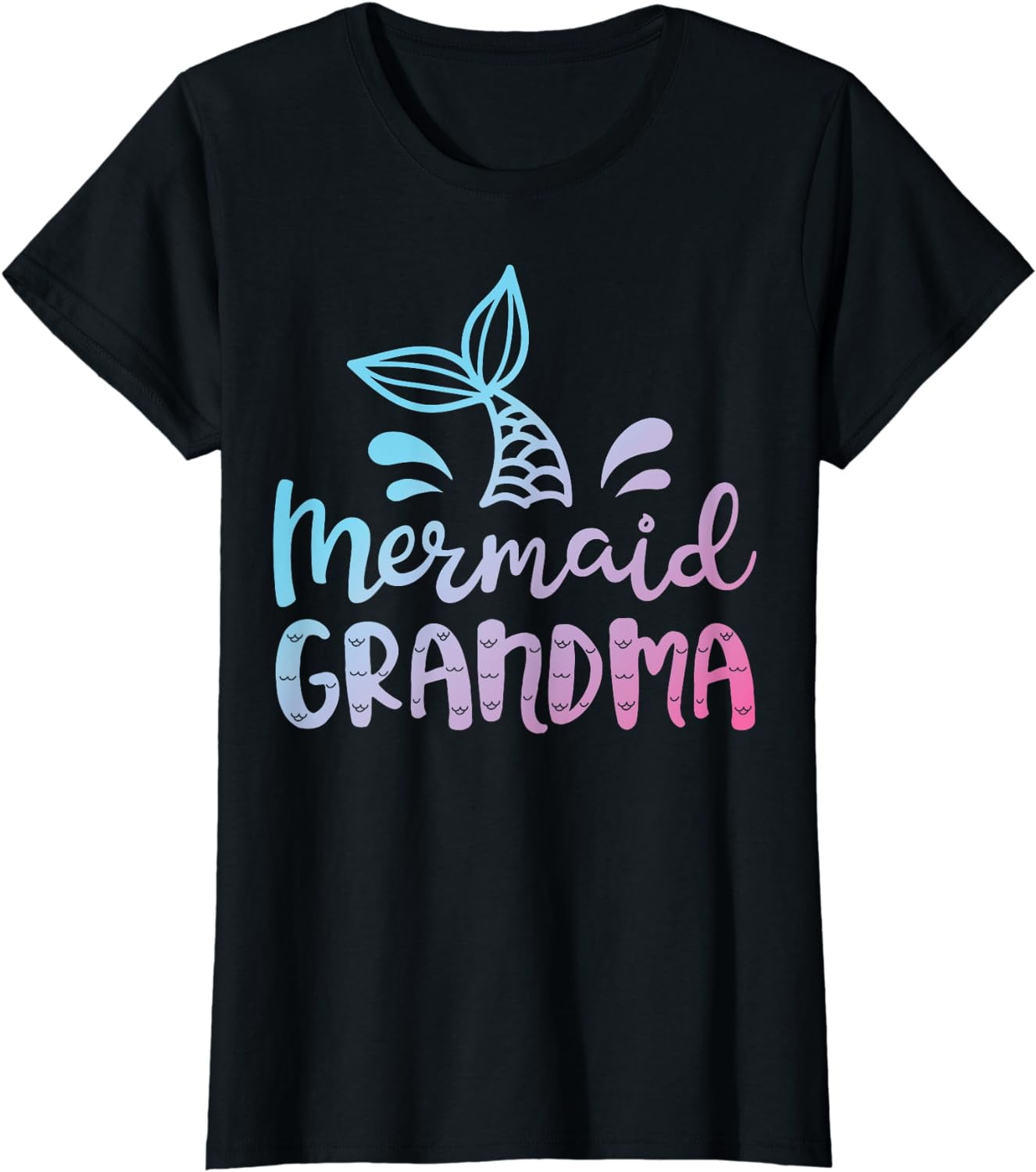 Mermaid Grandma Funny Grandmother Family Matching Birthday T-Shirt ...