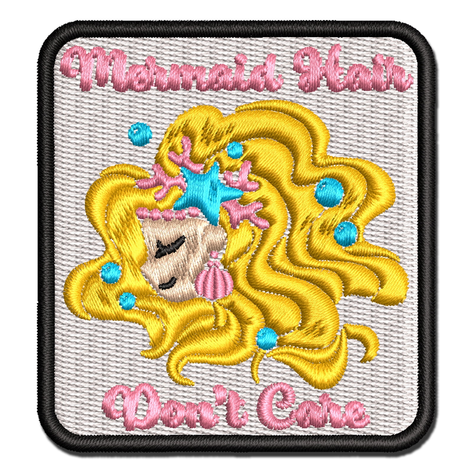 Mermaid Hair Don't Care Applique Multi-Color Embroidered Hook & Loop ...