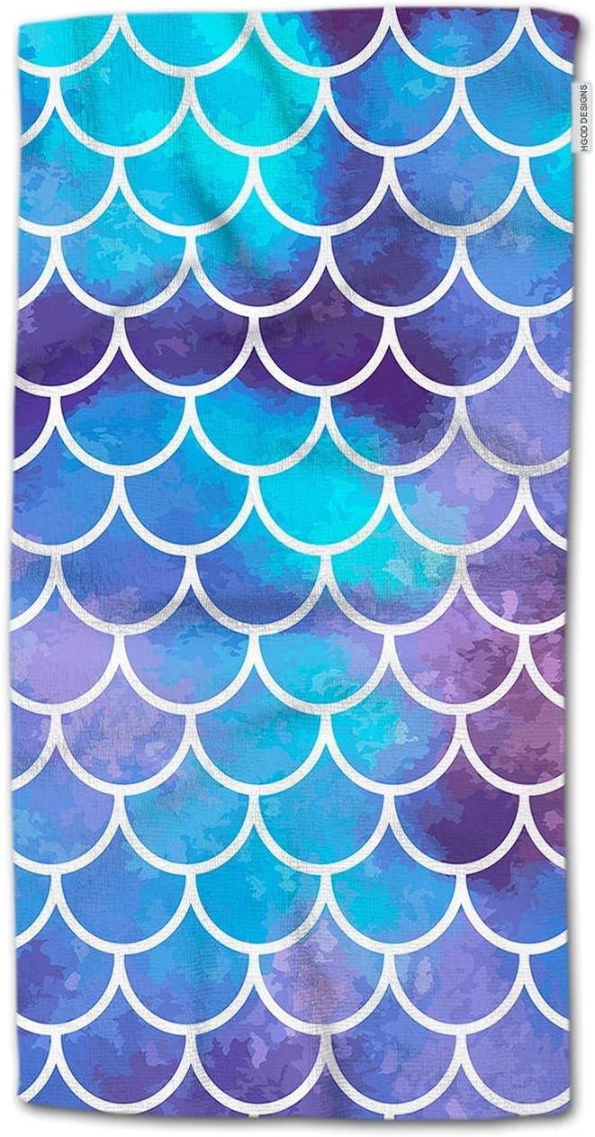 Mermaid Hand Towels Retro Ocean Sea Fish Scale Mermaid Sequin Soft Hand ...