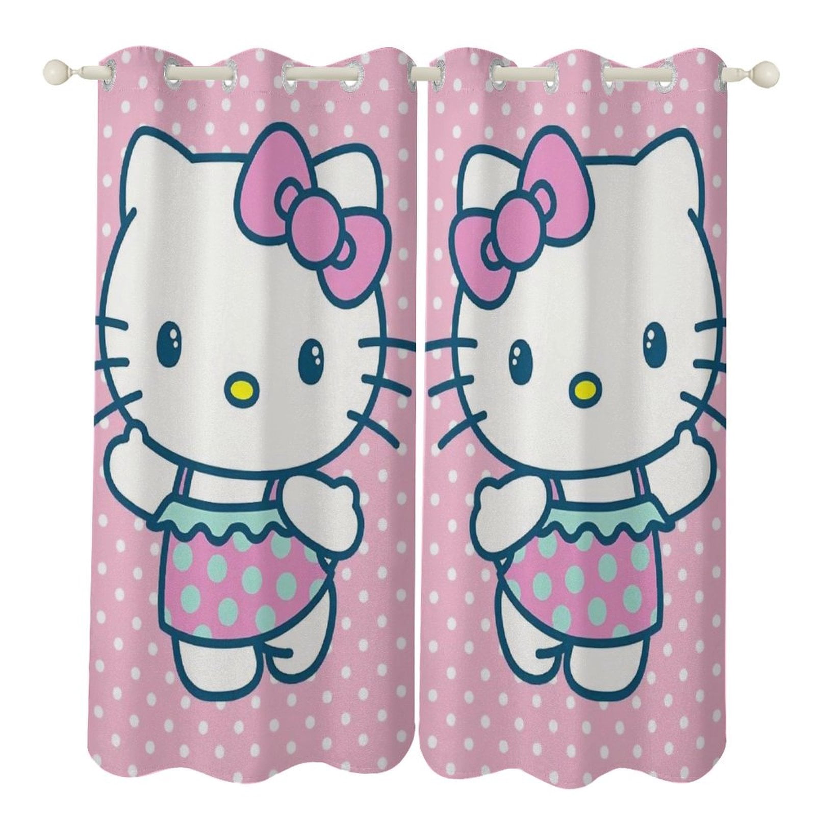 Mermaid Hello Kitty Kids Curtains 52 X 84 Inch,Cartoon Blackout ...