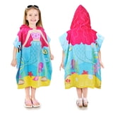 Mermaid Hooded Bath Towel for 2 to 6 Years Girl,100% Cotton Water ...