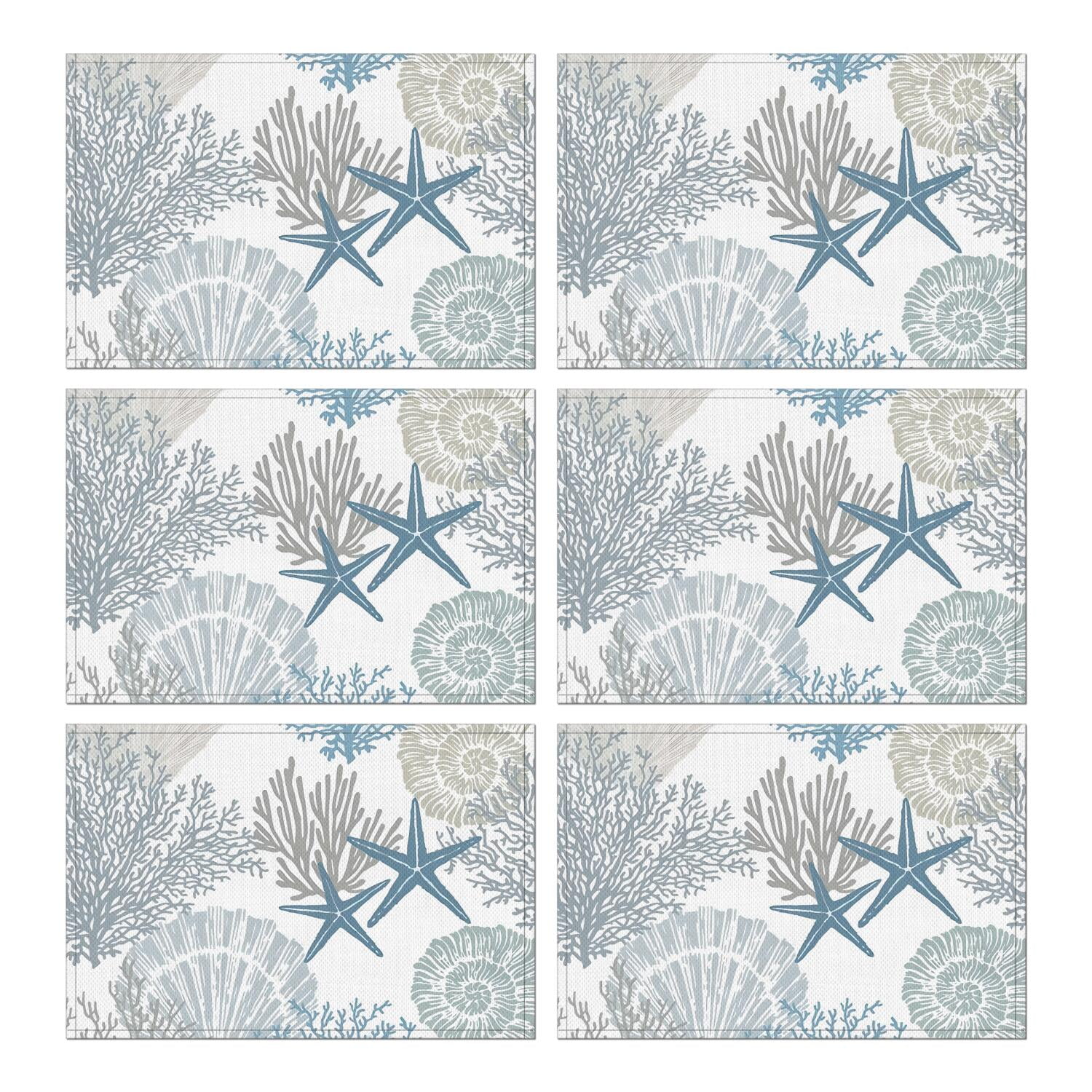 Mermaid Inspired Table Mats, Flax Heat Resistant and Wrinkle Free ...