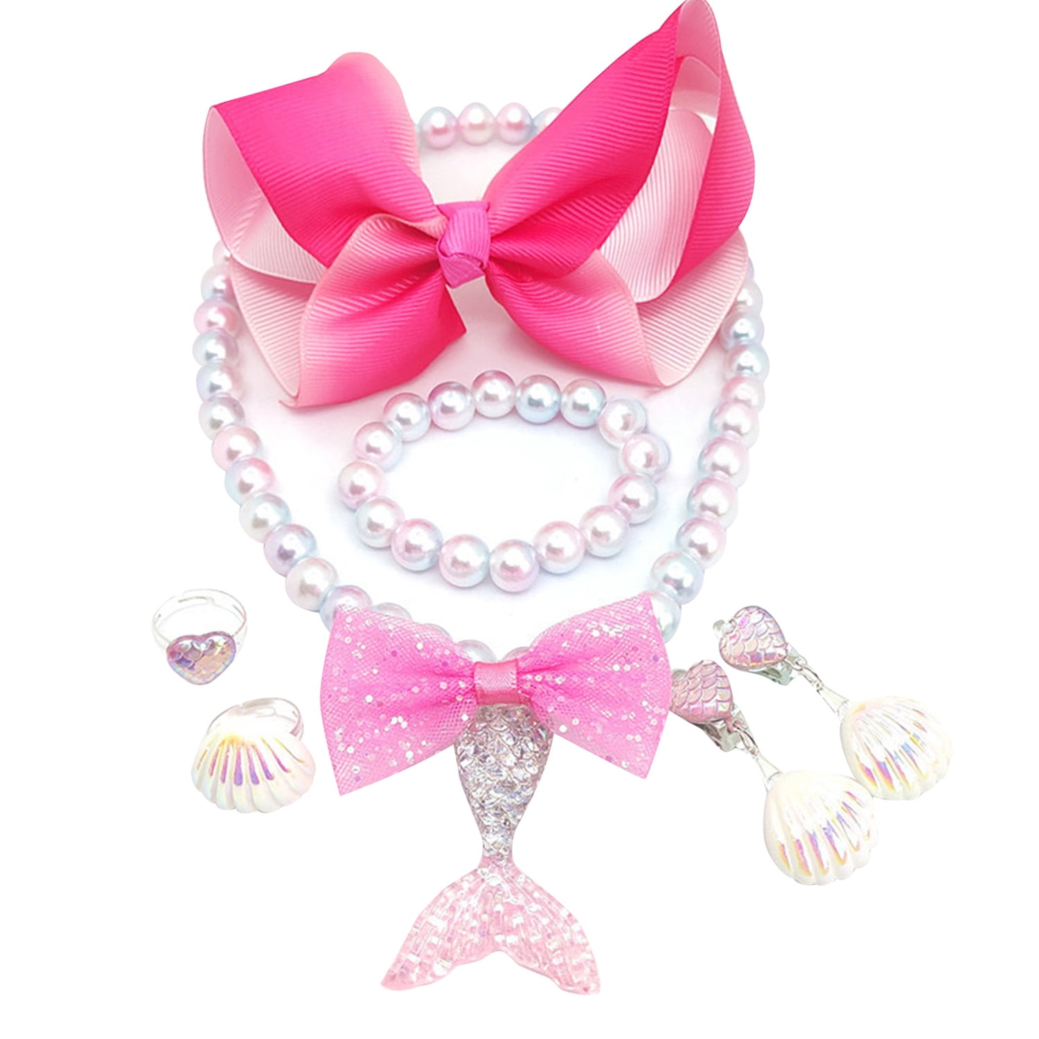 Mermaid Jewelry for Girls Kids Birthday Gift Party Supplies Princess ...
