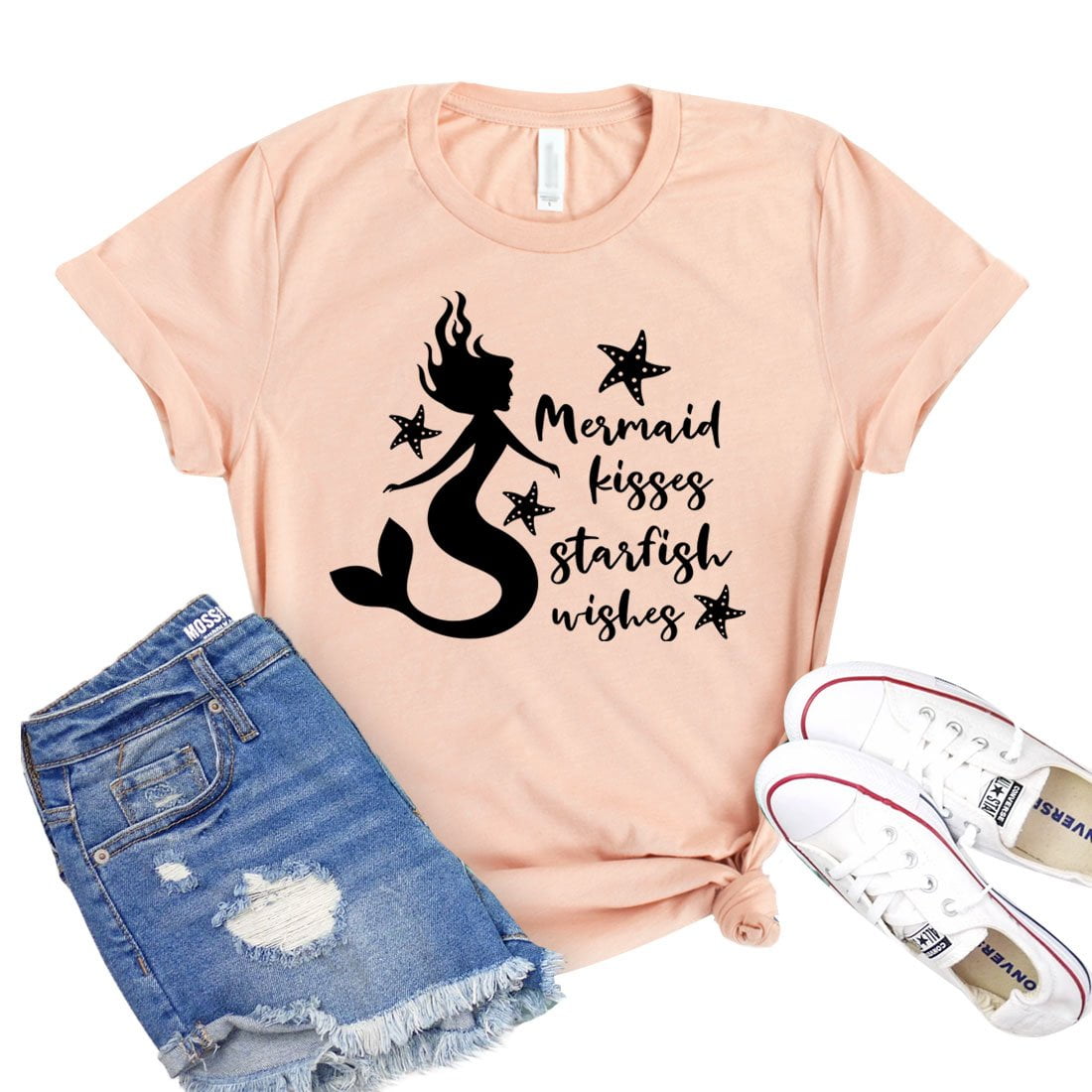 Mermaid Kisses Shirt Starfish Wishes T-shirt Women's Fishing Tee ...