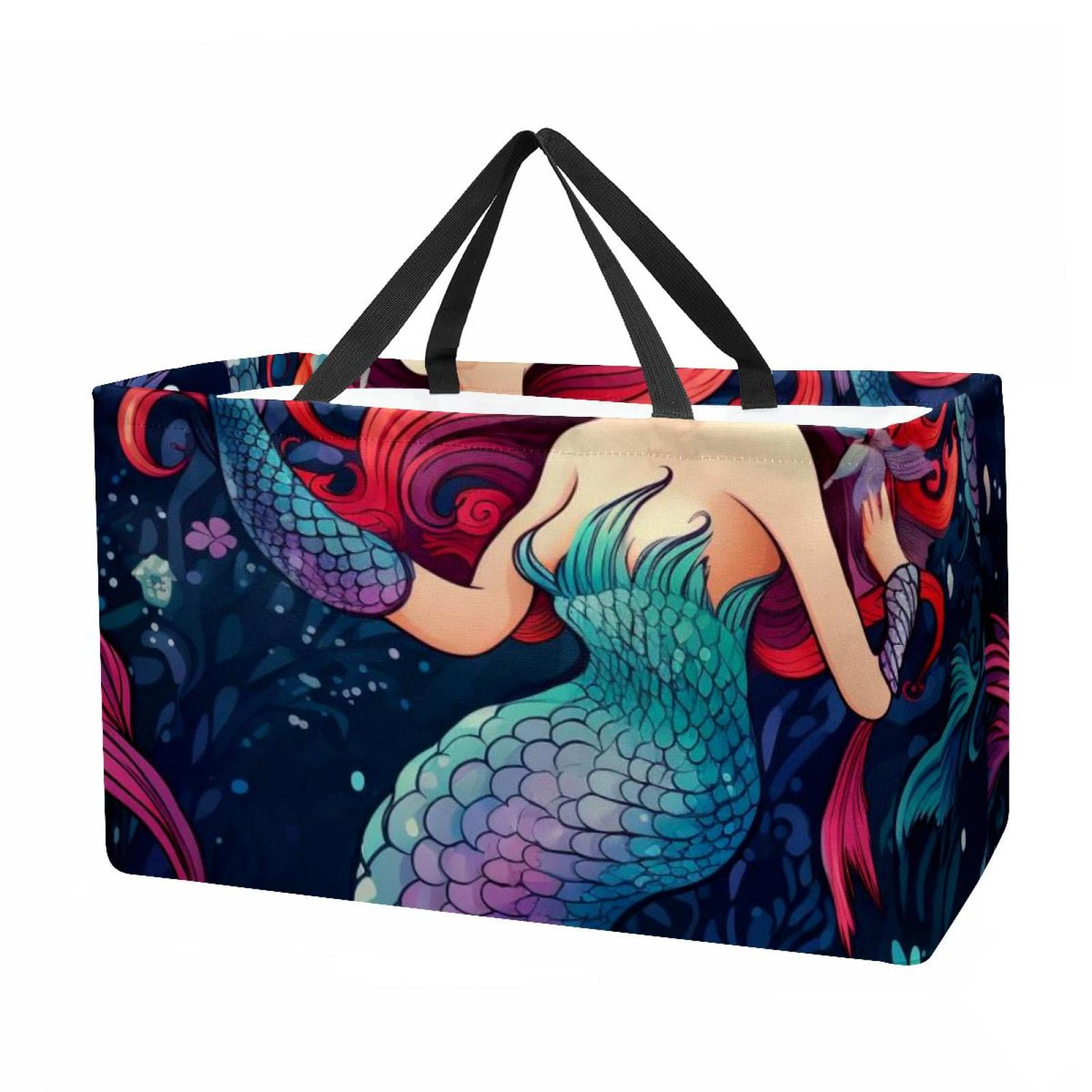 Mermaid Large Capacity Reusable Foldable Oxford Cloth Laundry Organizer ...