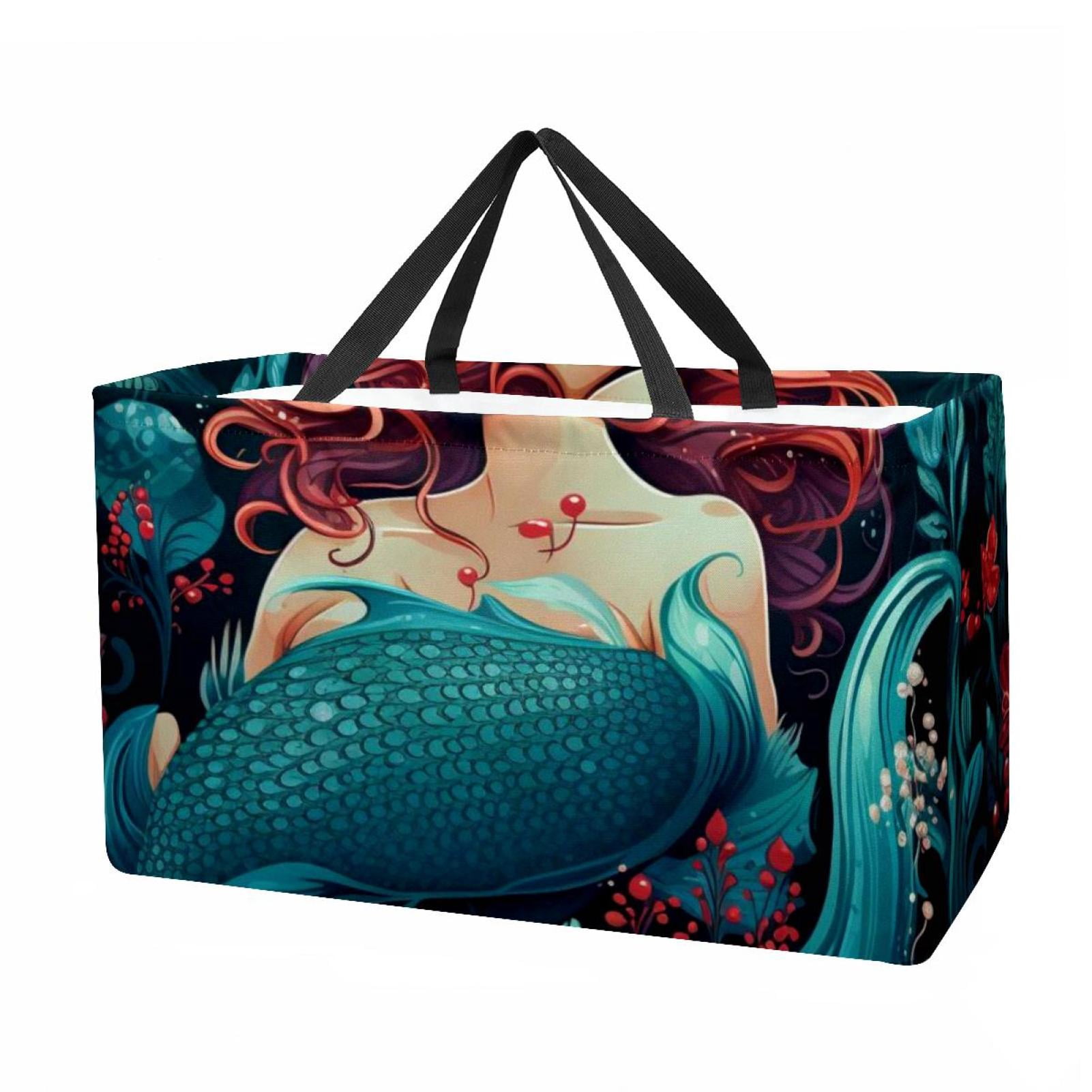 Mermaid Large Capacity Reusable Foldable Oxford Cloth Toy Basket ...
