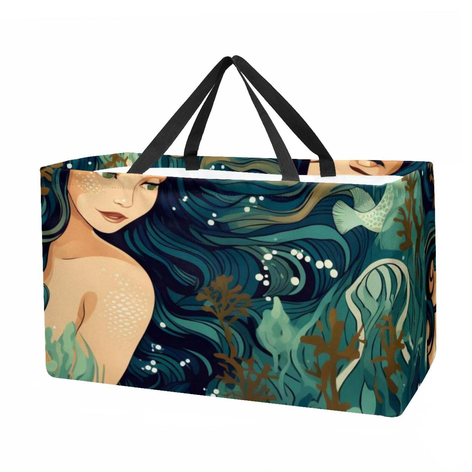 Mermaid Large Capacity Reusable Foldable Oxford Cloth Toy Basket ...