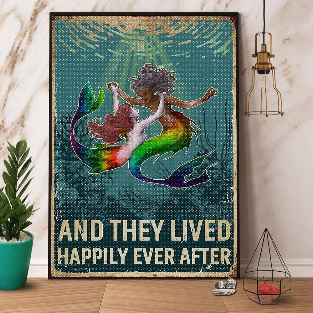 Mermaid Lgbt Pride And They Lived Happily Ever After Paper Poster No ...