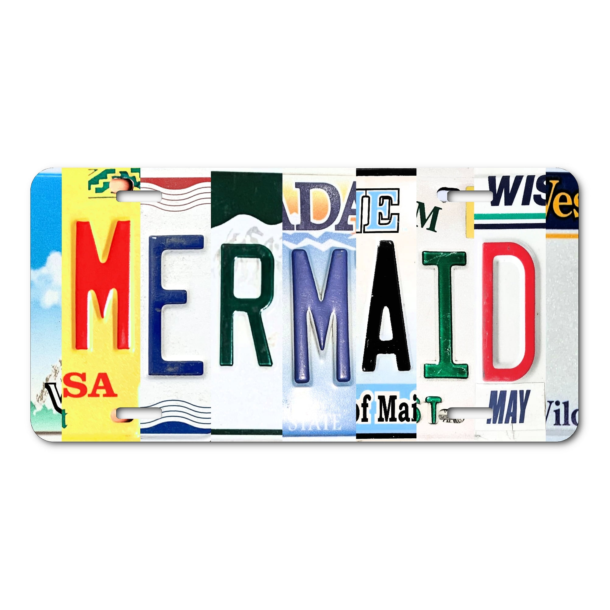 Mermaid License Plate – Beach Lover Auto Tag – Vintage Style Ocean Sign ...