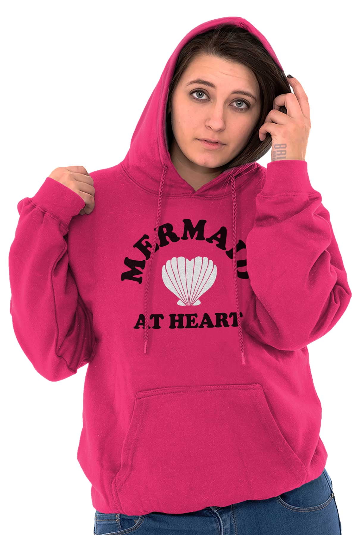Mermaid Lovers Cute Seashell Heart Hoodie Sweatshirt Women Brisco