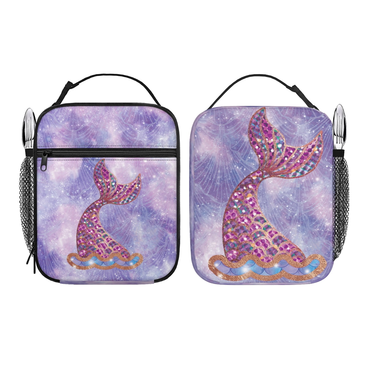 Mermaid Lunch Bag 10 Inch Portable Hand Held Insulated Lunch Bag ...