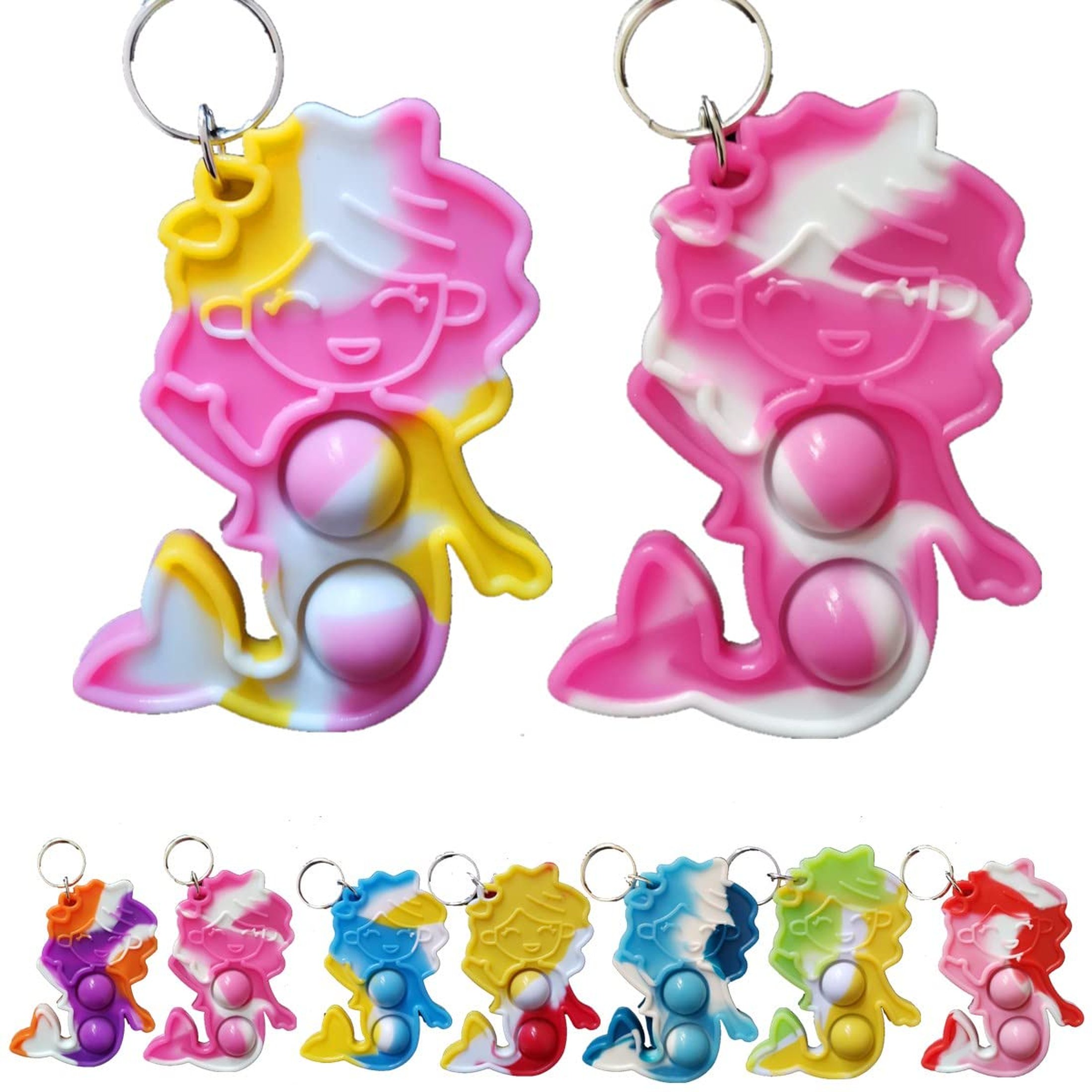 Mermaid Magic Bubble Backpack Keychain Set - Fun Fidget Toy for ...