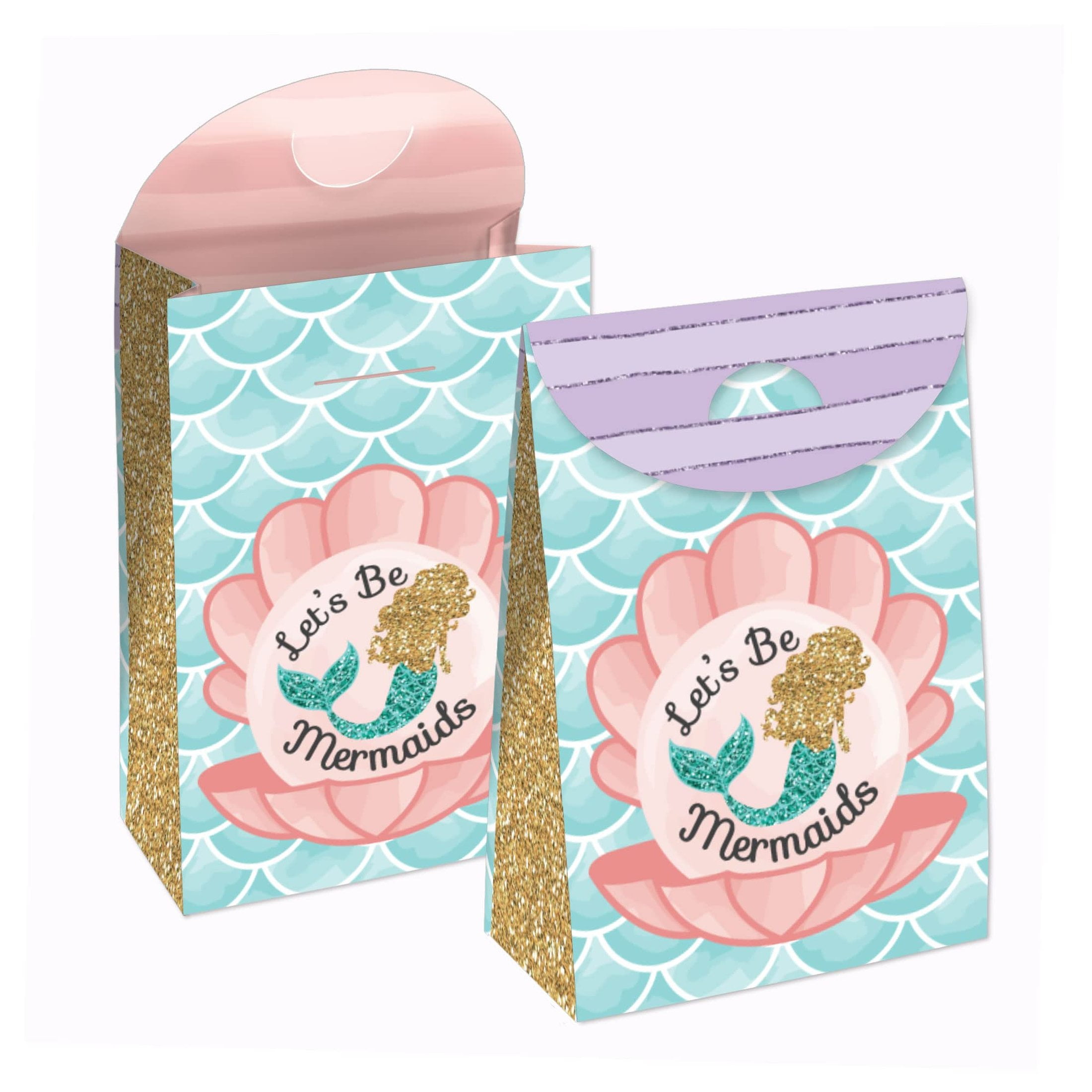 Mermaid Magic Party Favor Boxes - Set of 12 Enchanting Baby Shower or ...