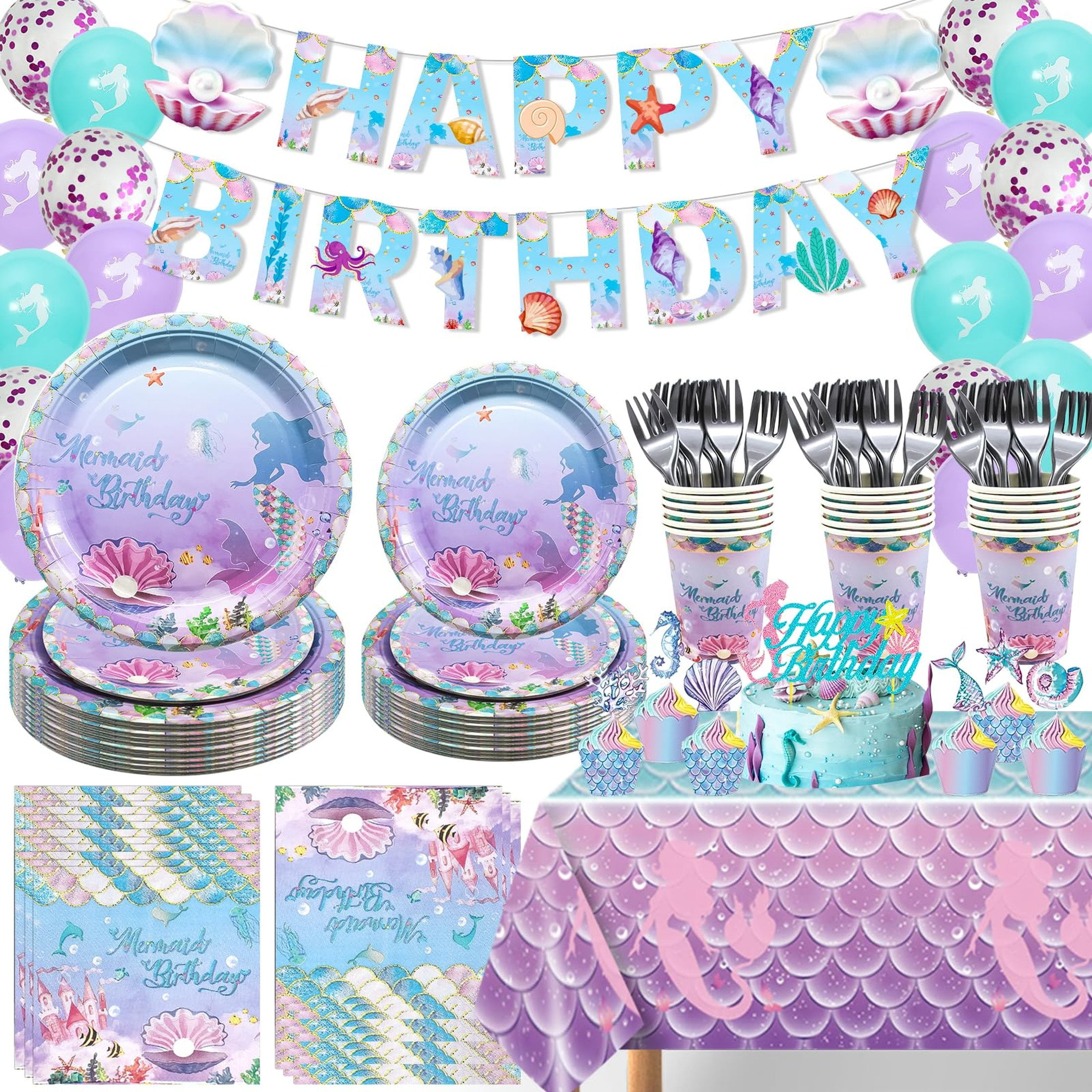 Mermaid Magic Party Pack - Complete Mermaid Birthday Decorations Set ...