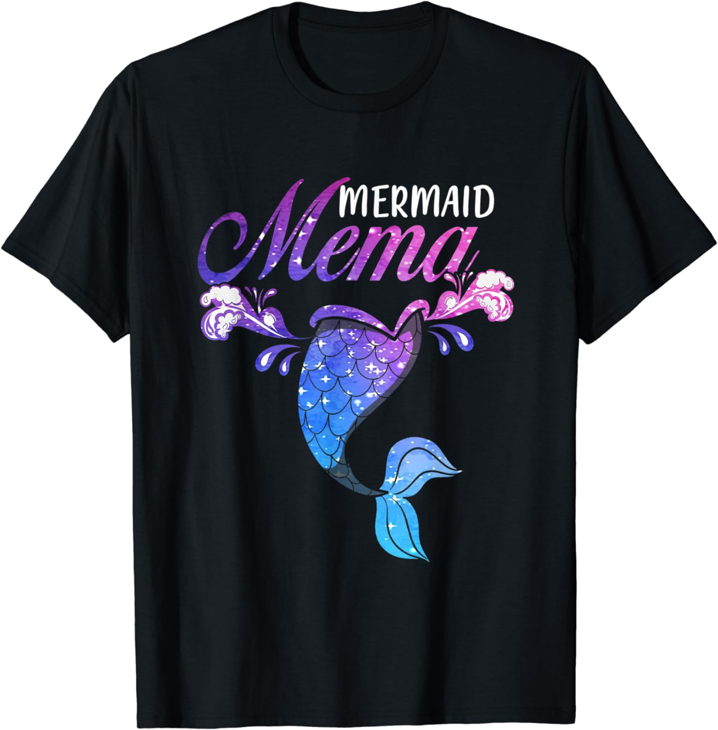 Mermaid Mema Mermaid Birthday Party Mother's Day Cotton T-Shirt ...