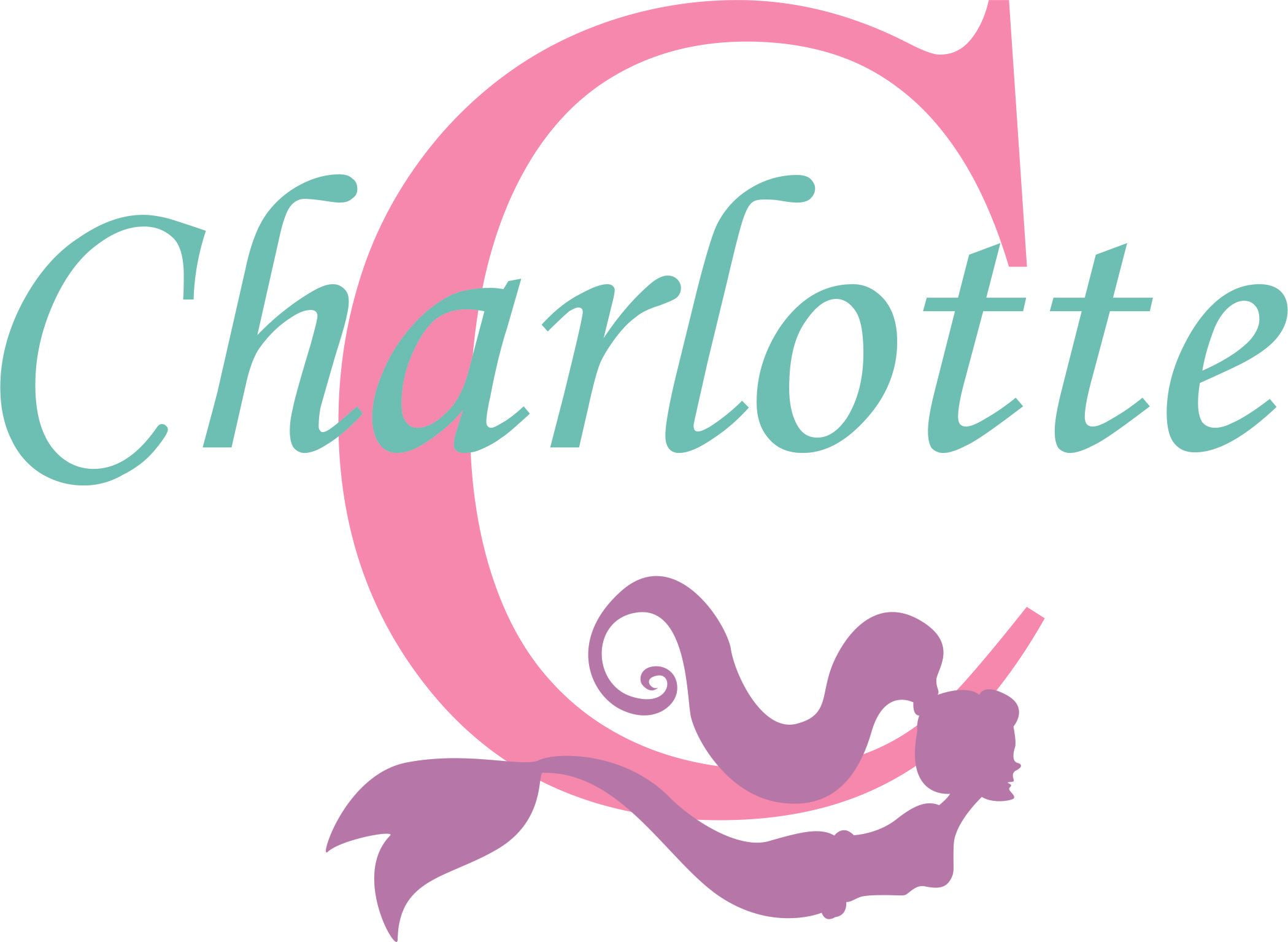 Mermaid Mermaids Girl Name Initial Customized Wall Decal - Custom Vinyl ...