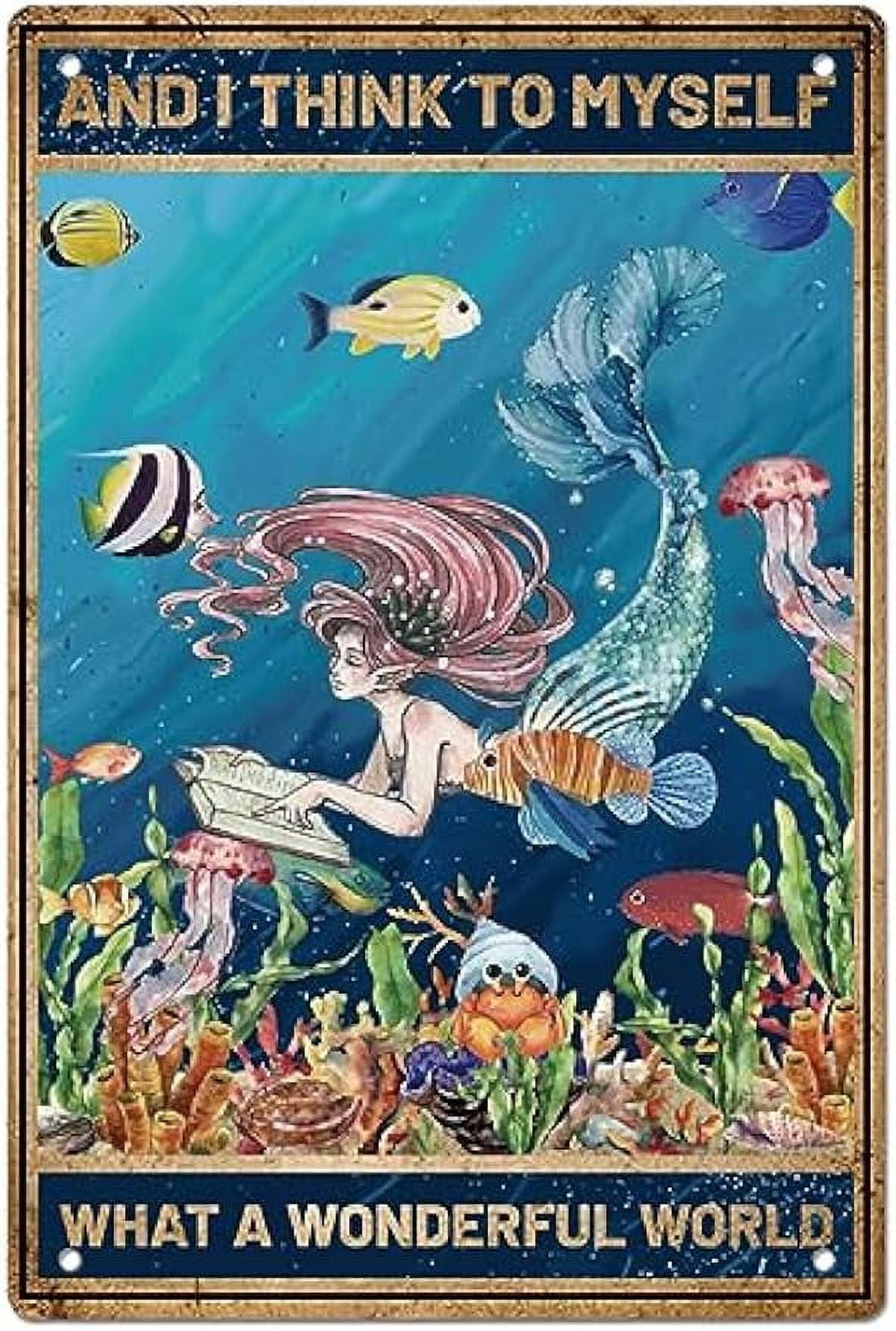 Mermaid Metal Tin Signs Positive Motivation Iron Tin Sign Vintage ...