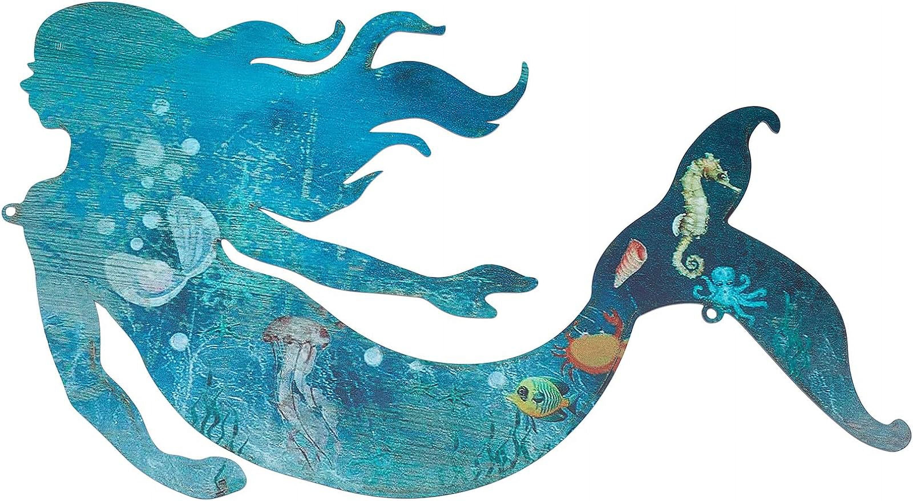 Mermaid Metal Wall Decor Ocean Wall Art Hangings Iron Decorations Iron ...