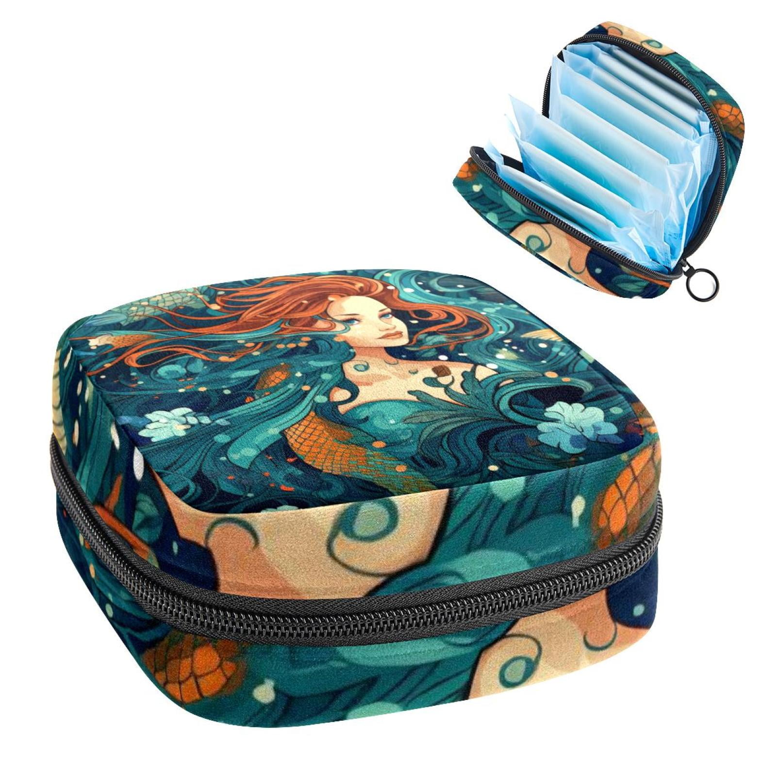 Mermaid Mini Plush Sanitary Napkin Pouch - Makeup Bag, Period Bags for ...