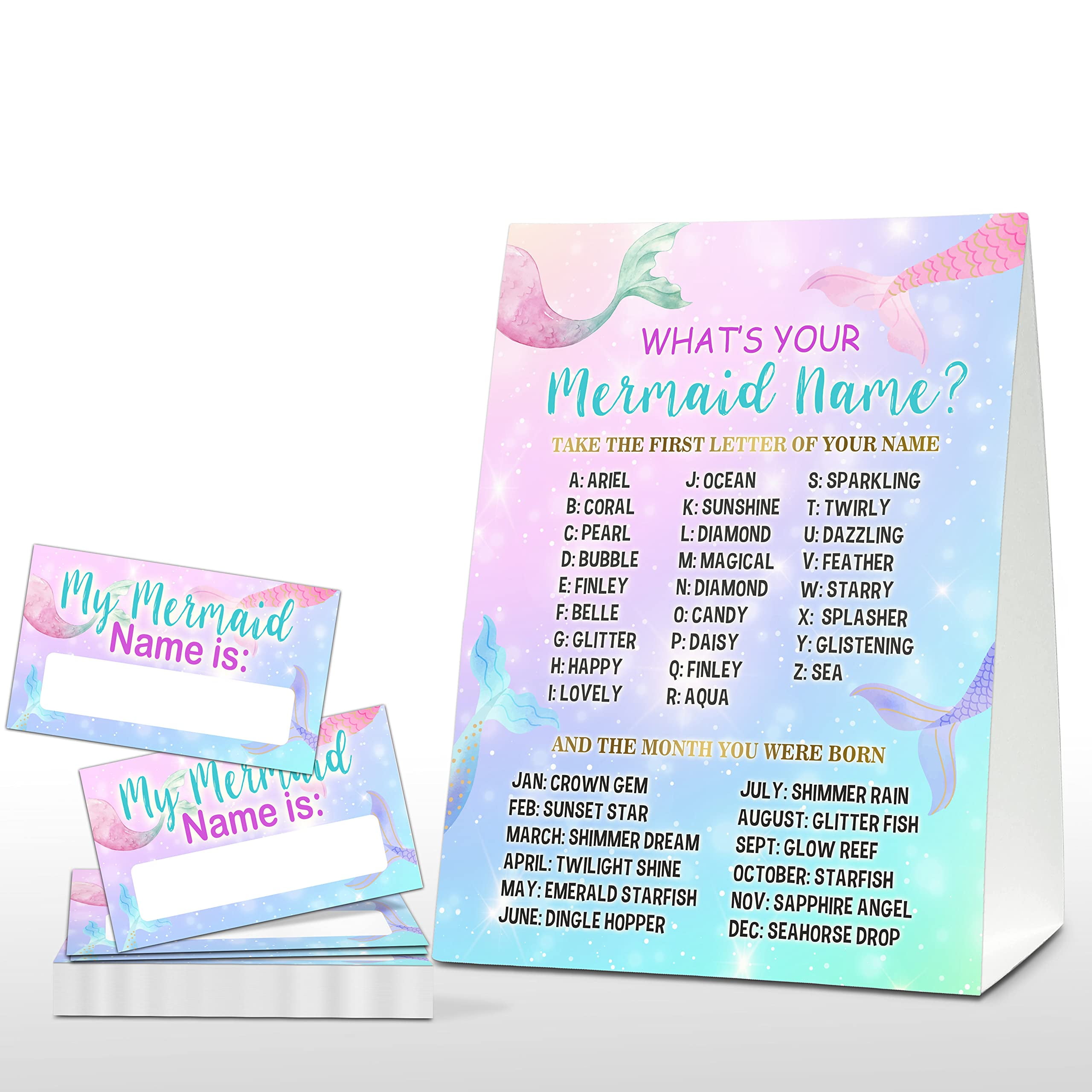What's Your Mermaid Name Game - AIS1 Whimsical Mermaid Birthday Games ...