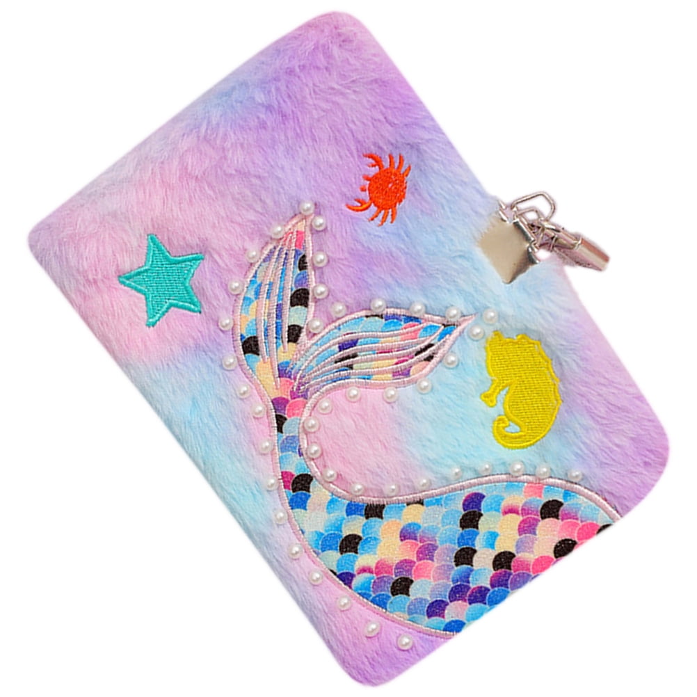 Mermaid Notebook Tail Plush Notepad for Kids Cute Notebooks Decor The ...