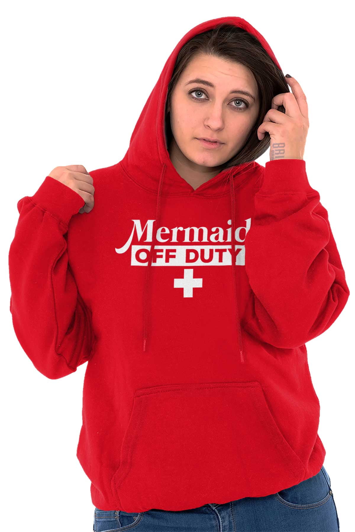 Mermaid Off Duty Cute Beach Day Vacay Hoodie Sweatshirt Women Brisco ...