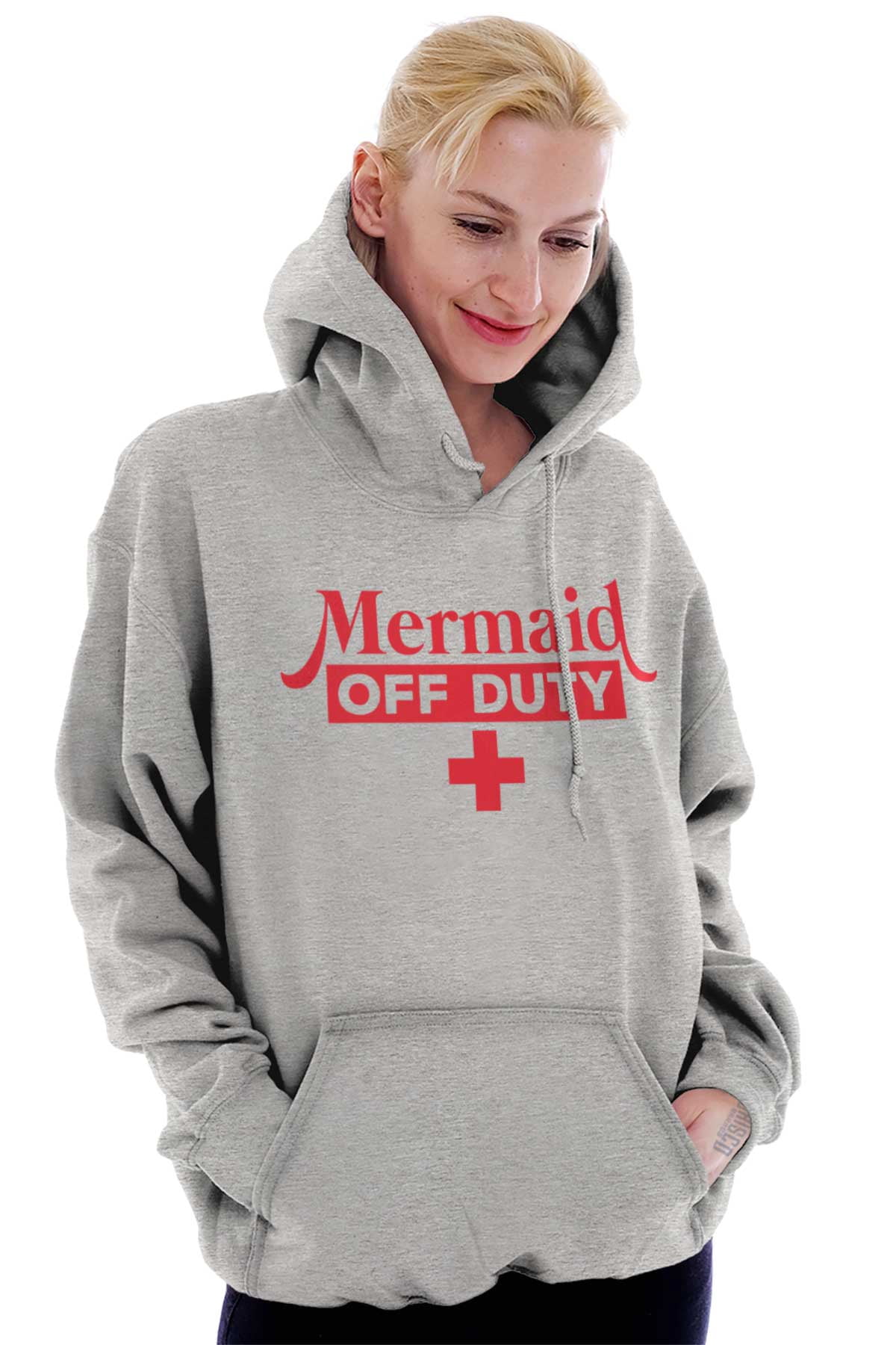 Mermaid Off Duty Cute Beach Day Vacay Women Plus Size Graphic Pullover ...
