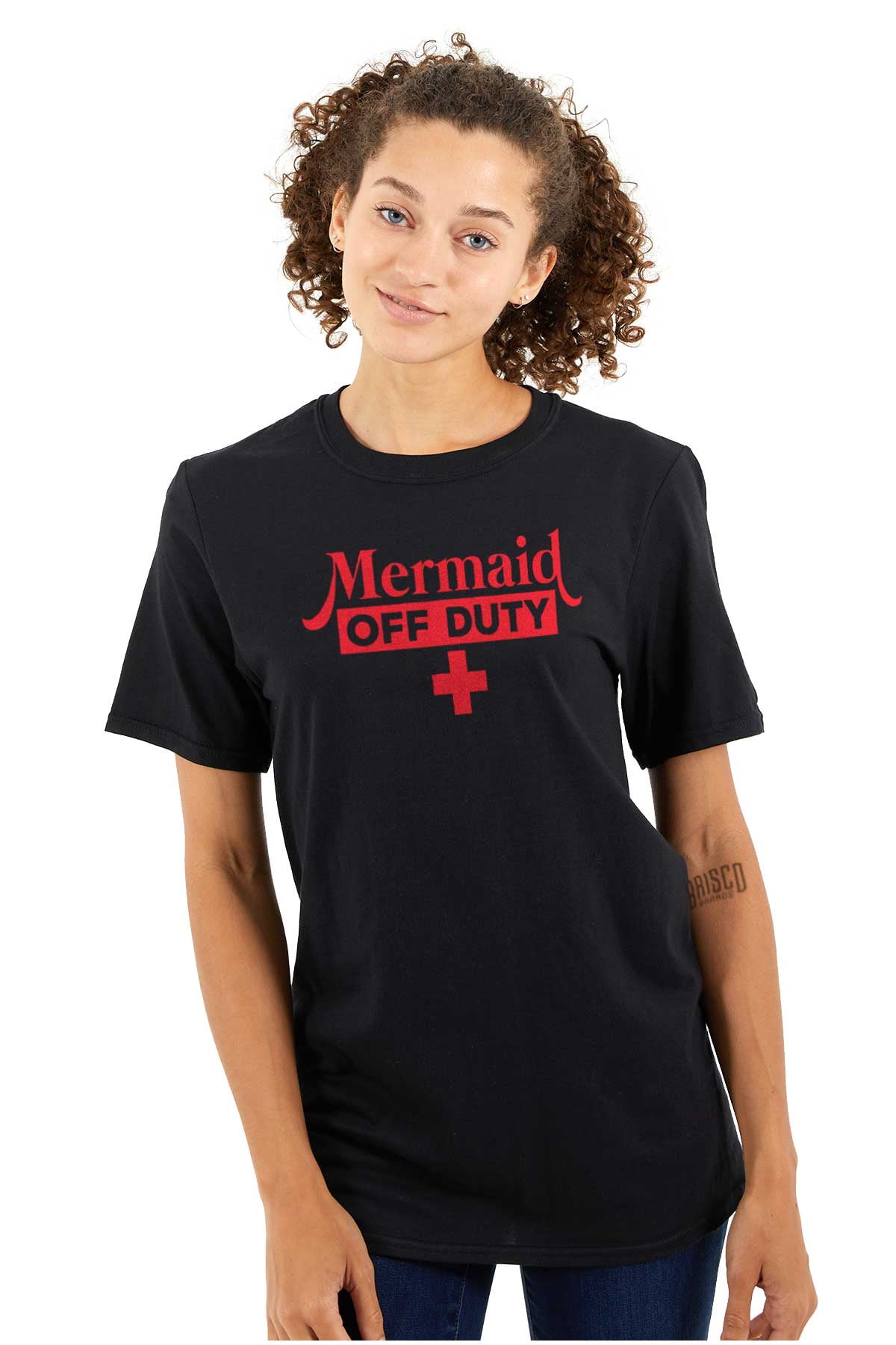 Mermaid Off Duty Cute Beach Day Vacay Women Plus Size Graphic Tee Tees ...