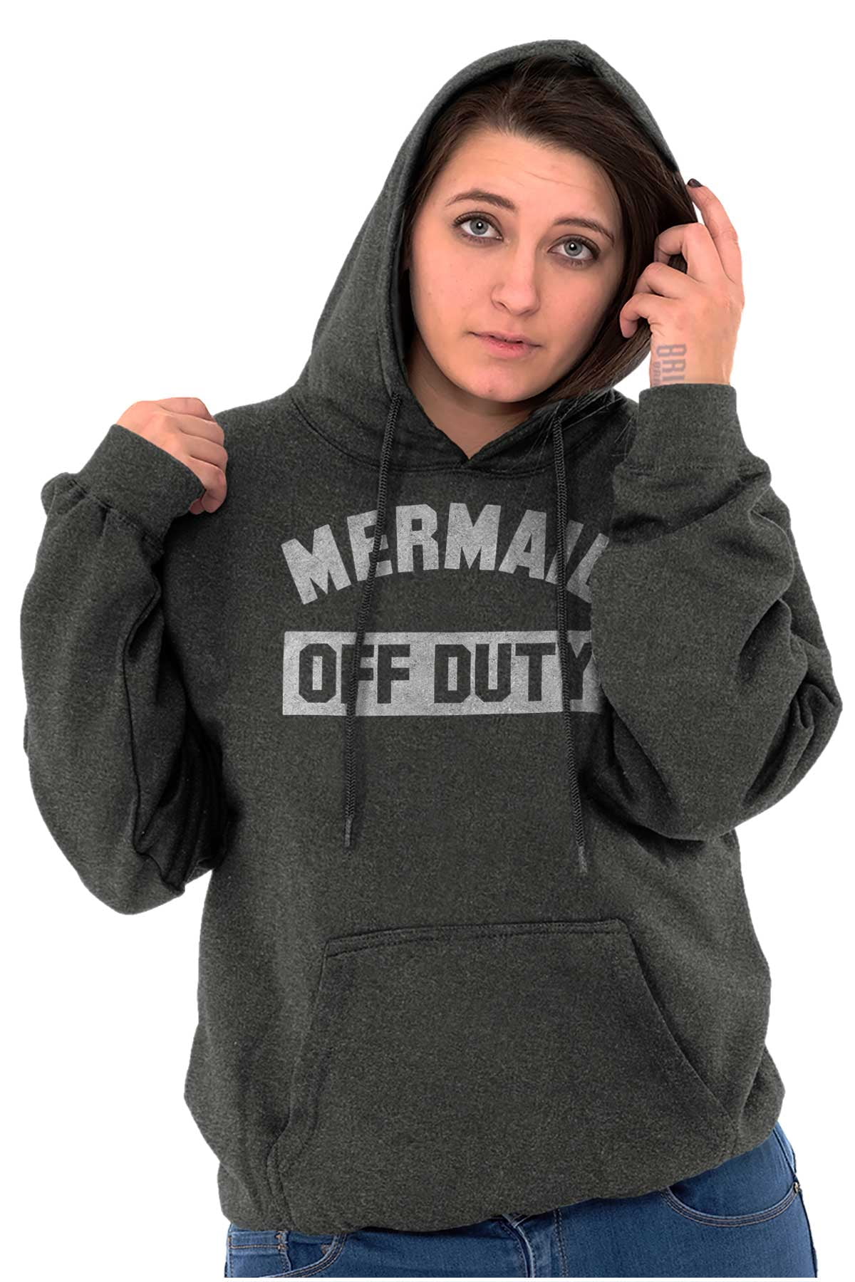 Mermaid Off Duty Cute Beach Lovers Hoodie Sweatshirt Women Brisco ...