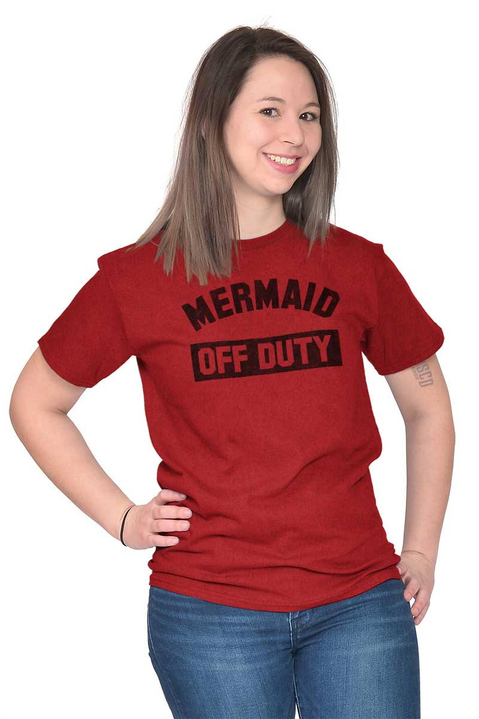 Mermaid Off Duty Cute Beach Lovers Women Plus Size Graphic Tee Tees ...