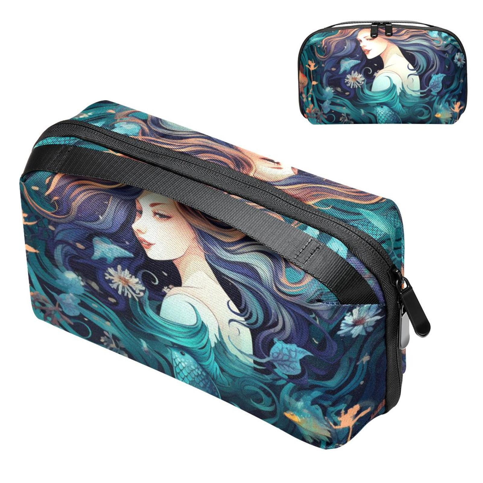 Mermaid Oxford Cloth Waterproof Travel Organizer Storage Pouch Cable ...