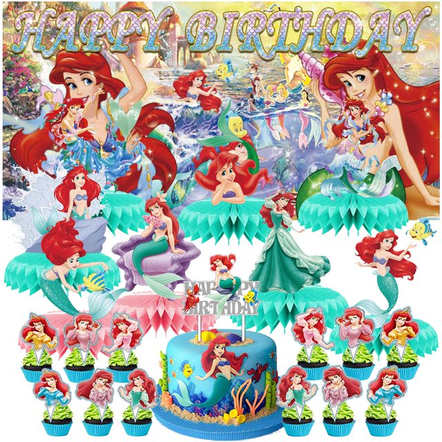 Mermaid Party Decorations Decor Supplies Honeycomb Centerpieces Table ...