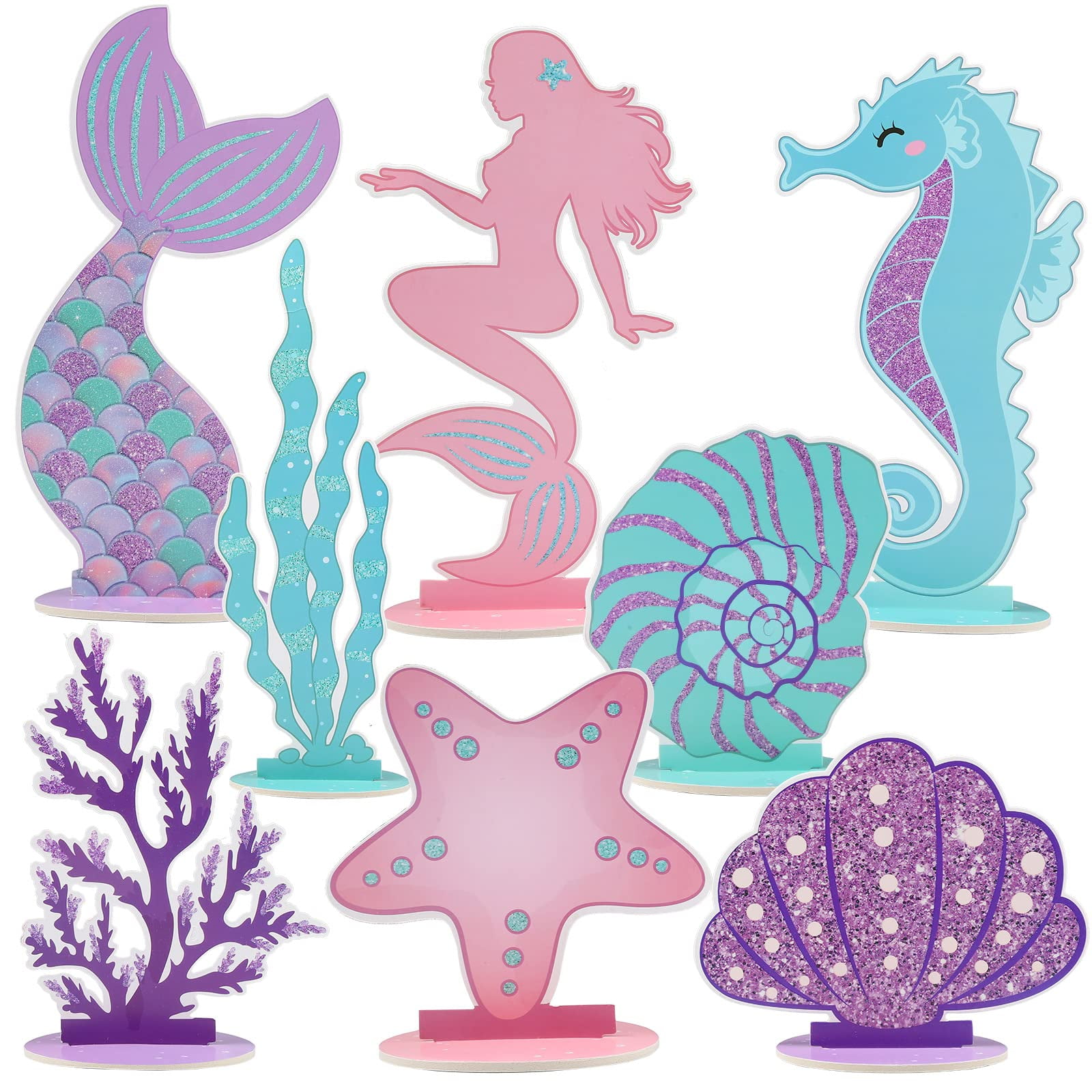 Mermaid Party Decorations Glitter MMF7 Mermaid Table Centerpiece for ...