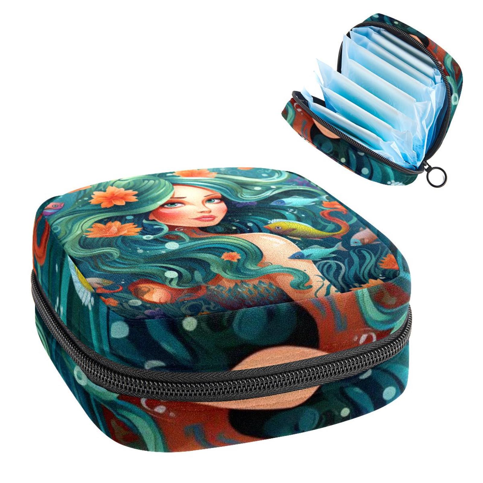 Mermaid Period Pouch: Stylish Sanitary Napkin Bag, Travel Pouch ...