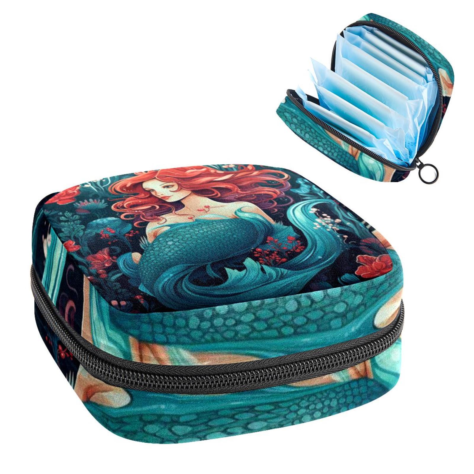 Mermaid Period Pouch: Stylish Sanitary Napkin Bag, Travel Pouch ...