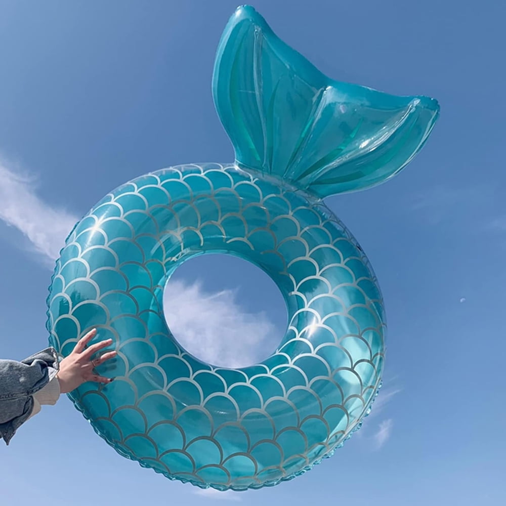 Mermaid Pool Float, Mermaid Tail Shaped Pool Swimming Float Tube Ring ...
