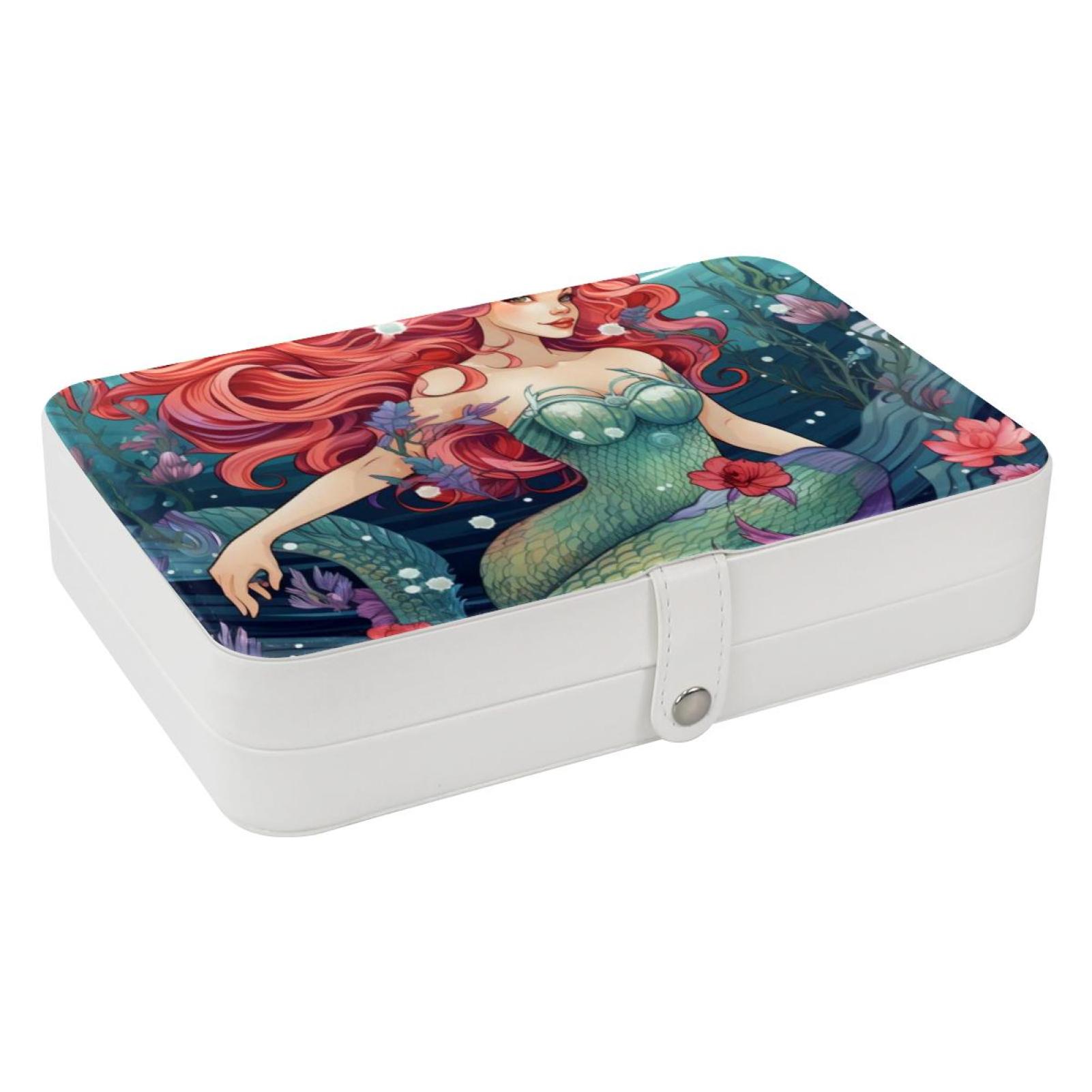 Mermaid Portable PU Leather Jewelry Organizer with Removable ...